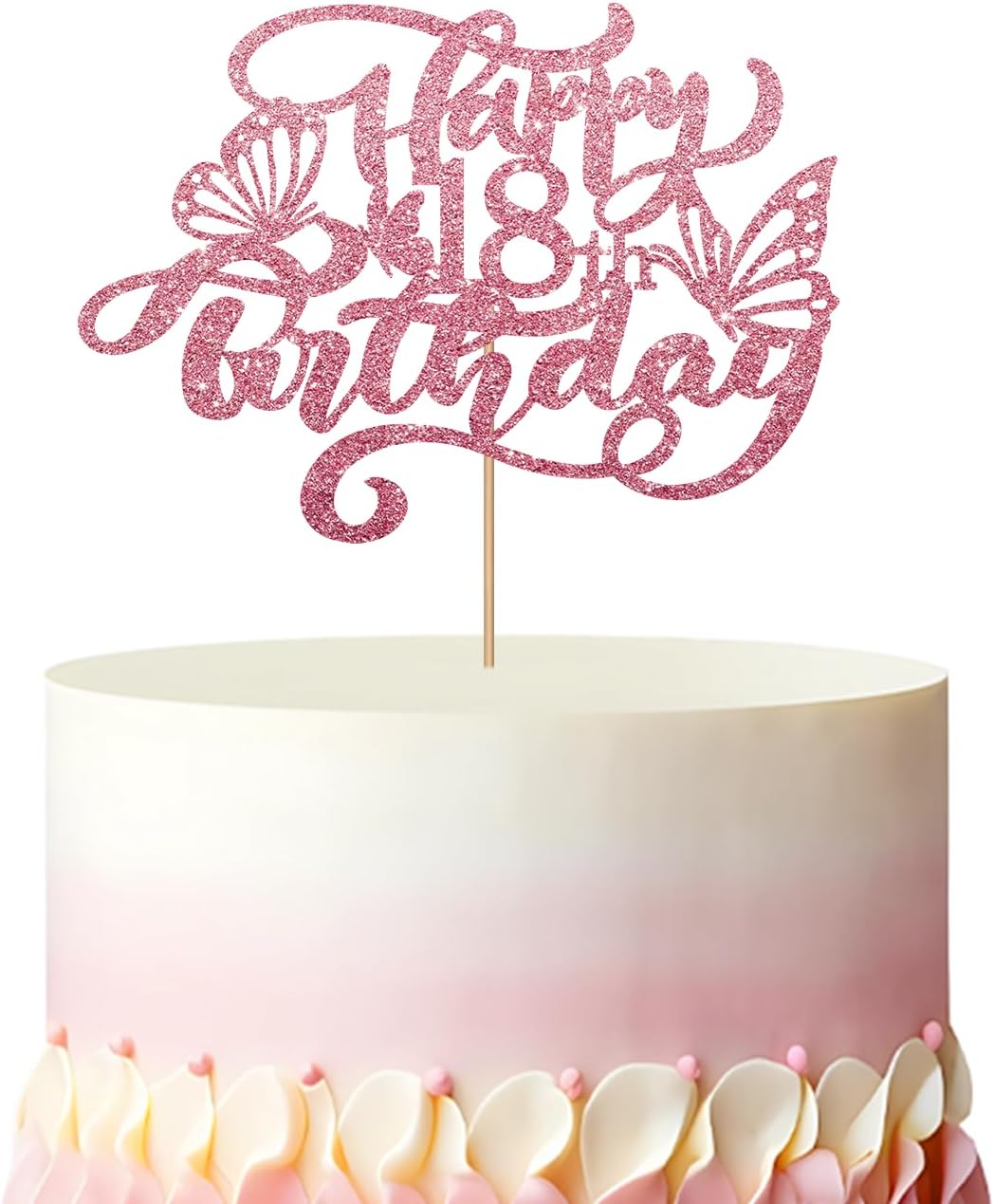 Amazon.com: Butterfly Happy 18th Birthday Cake Topper, Butterfly 18 ...