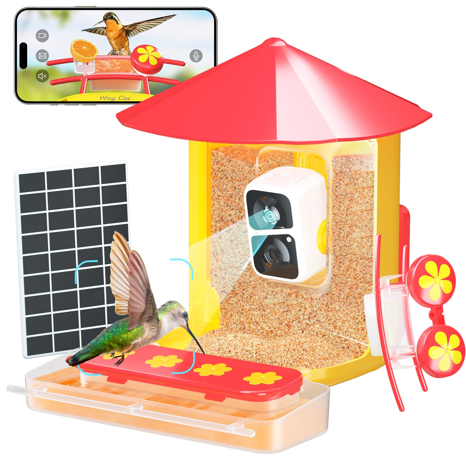 Amazon.com : WayCai Bird Feeders Pro - Smart Hummingbird Bird Feeder ...