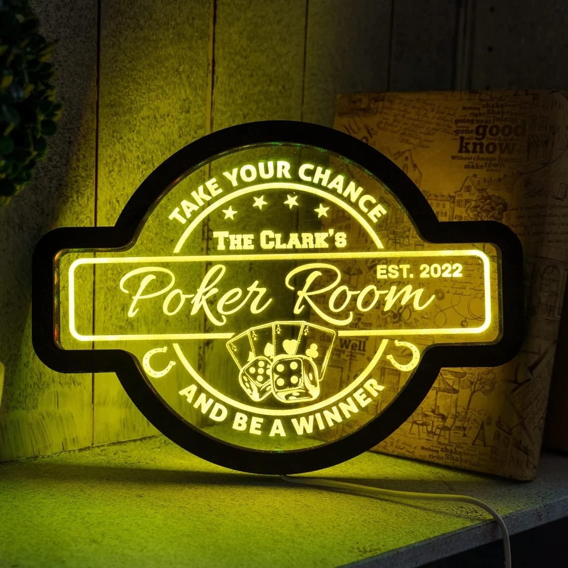 Custom Poker Room Neon Sign, LED Light, Wall Decor, Casino Sign ...