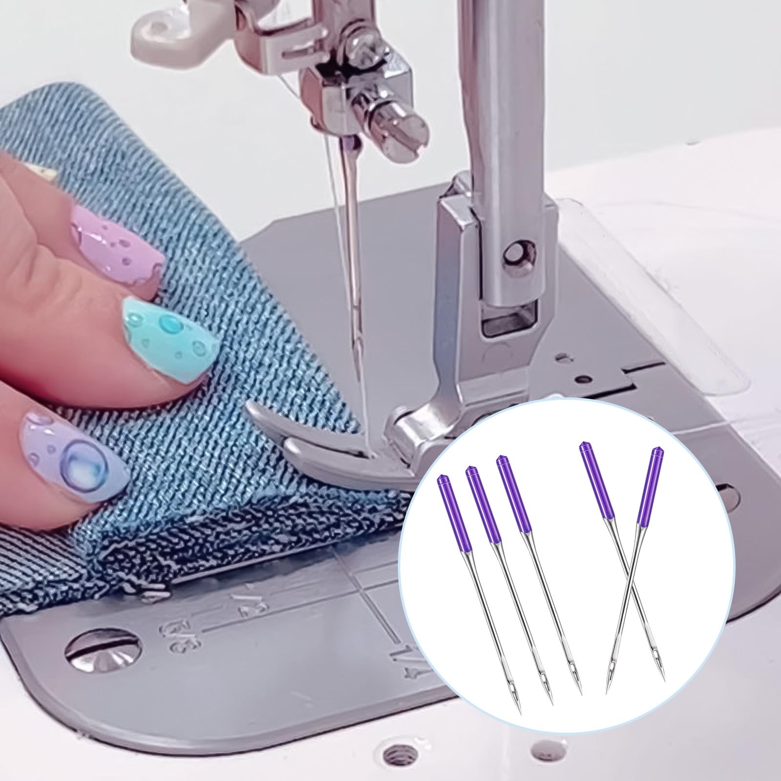 Snapklik.com : 30pcs 90/14 Prevent Skipped Stiches Ball Point Sewing ...