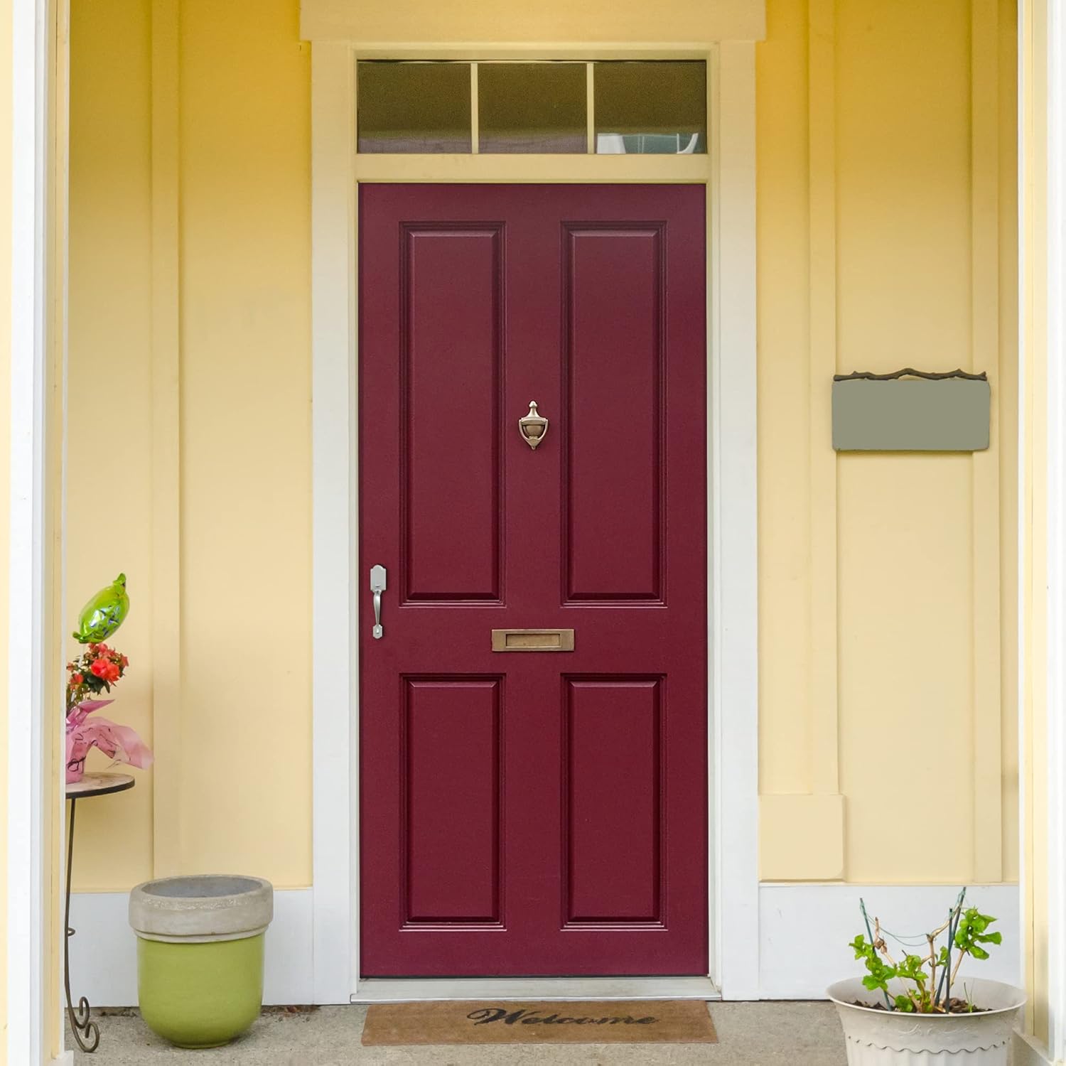 Amazon.com: WOOHOOROO Solid Wine Red Classic Printed DIY Home ...