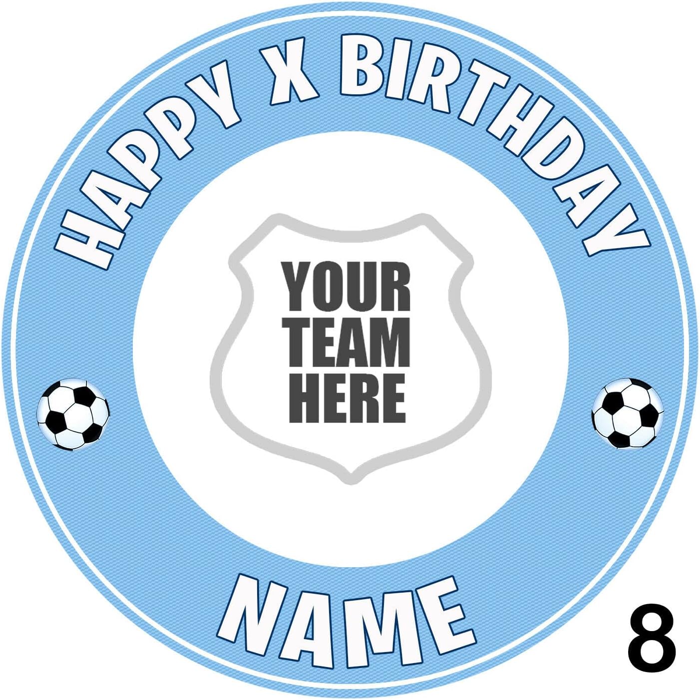 Man City Football Team Personalised Edible Icing Cake Topper - Round ...