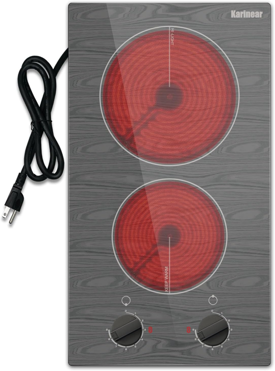 Amazon.com: Karinear Electric Cooktop 2 Burners, 110v Portable Electric ...