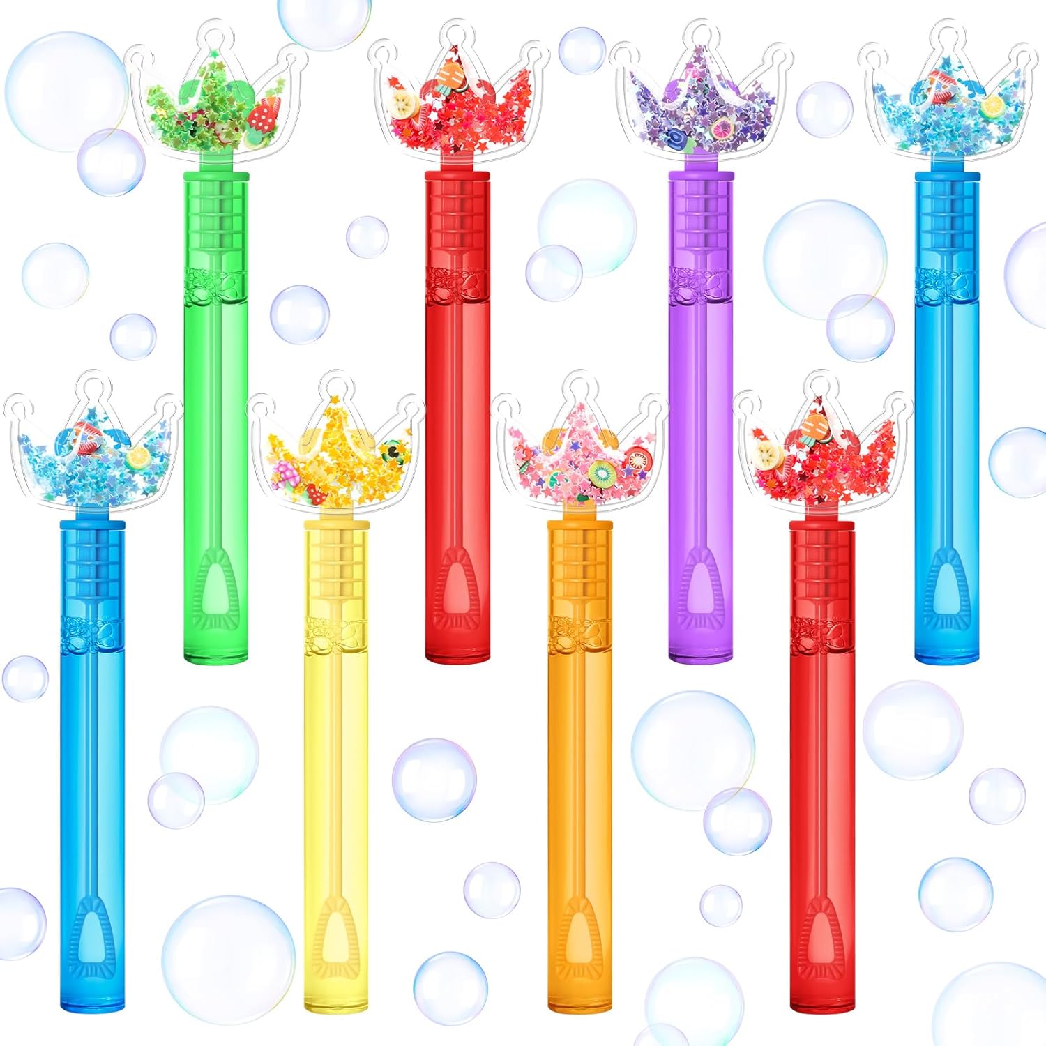 Amazon.com: AFZMON 24Pcs Glitter Princess Bubble Wands for Kids, Crown ...