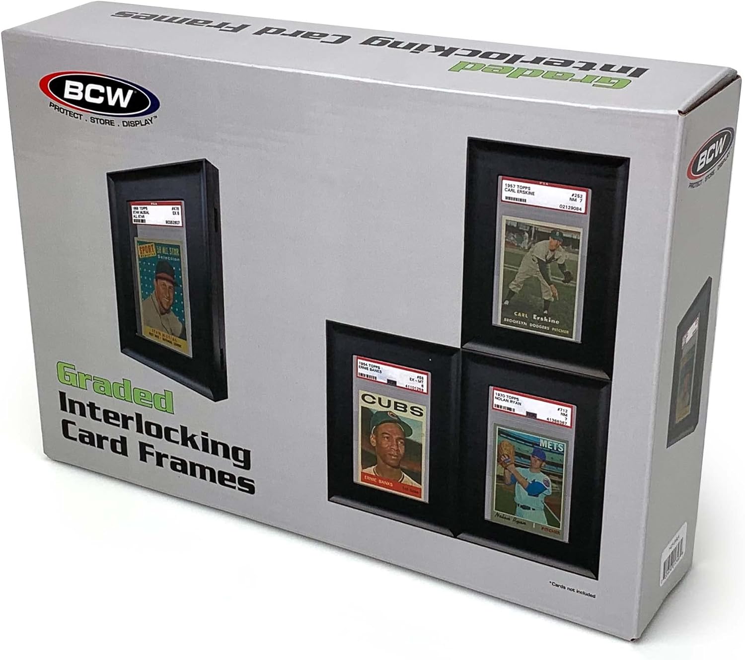 Amazon.com: BCW Interlocking Graded Card Frames - Black - Pack of 4 ...