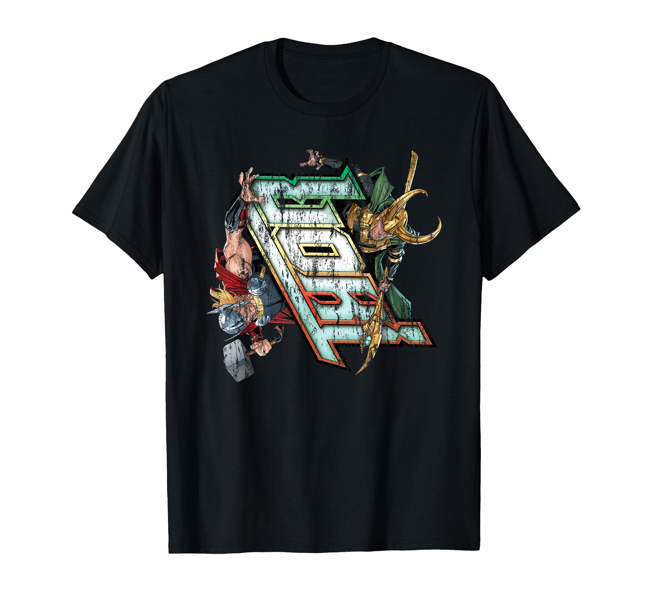 Amazon.com: Marvel Camiseta de cómics Thor vs. Loki, Negro, S : Ropa ...