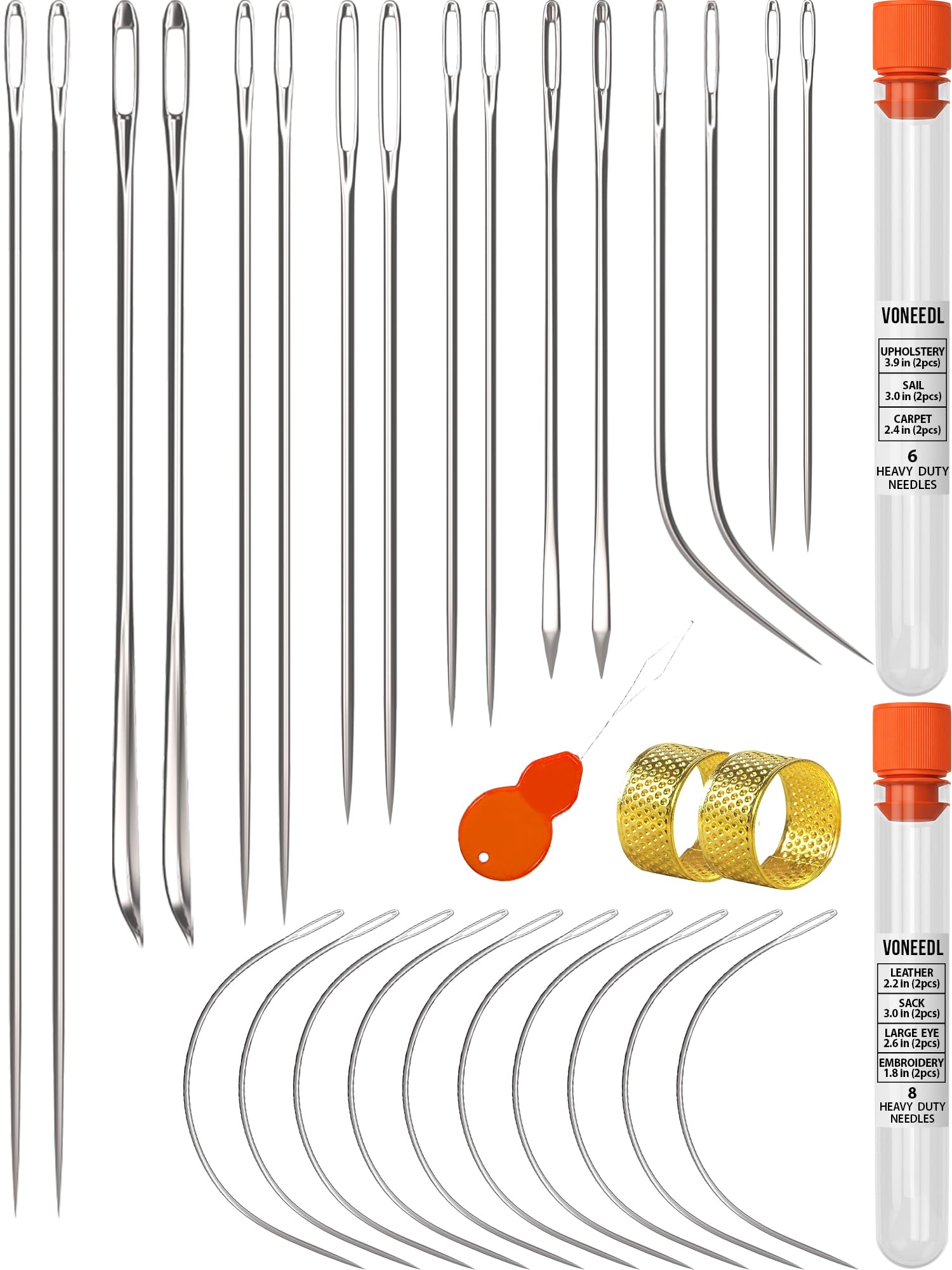 Snapklik.com : Heavy Duty Hand Sewing Needles Set - 26 Straight And ...