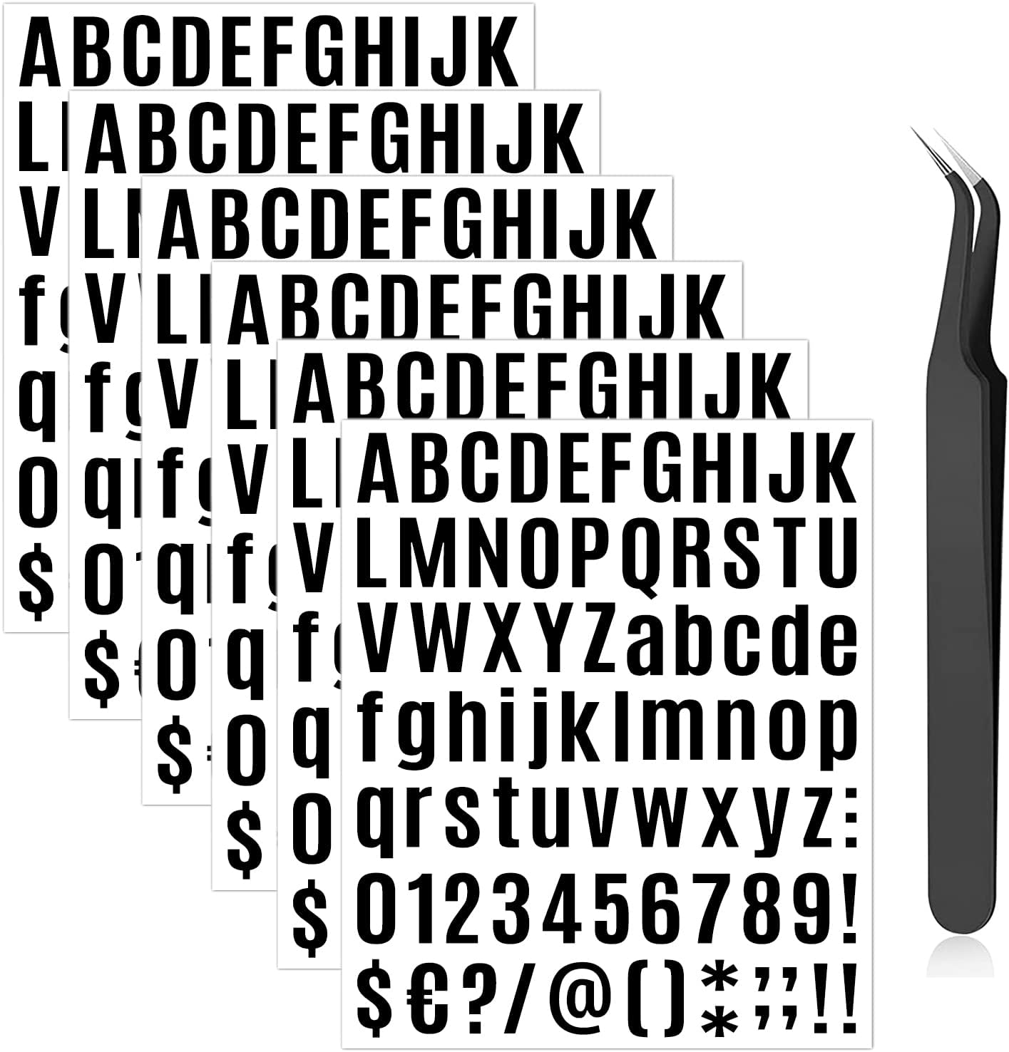 Amazon.com: 6 Sheets Alphabet Letter Stickers with Tweezer Self ...