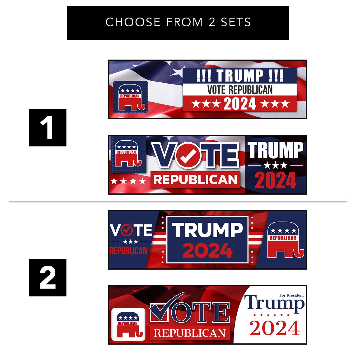 Snapklik.com : Donald Trump Republican Bumper Stickers For 2024 ...