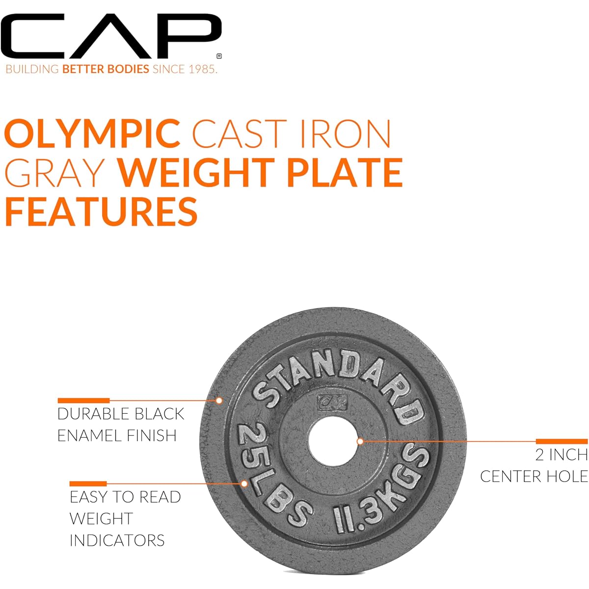 $42/mo - Finance CAP Barbell 2-Inch Olympic Cast Iron Plate Weight Set ...