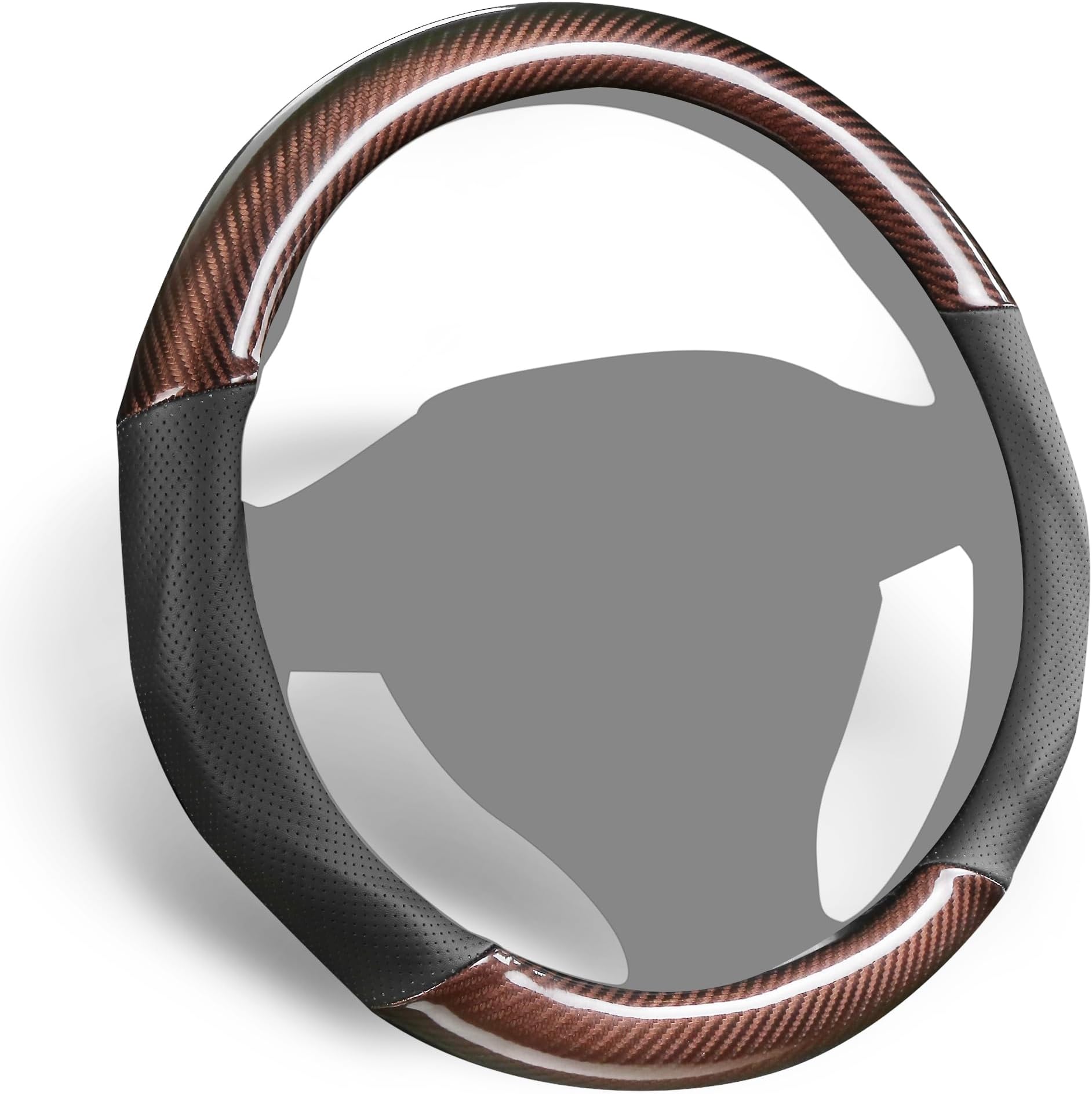 Amazon.com: Dee-Type Leather Steering Wheel Cover Universal 15 inch ...