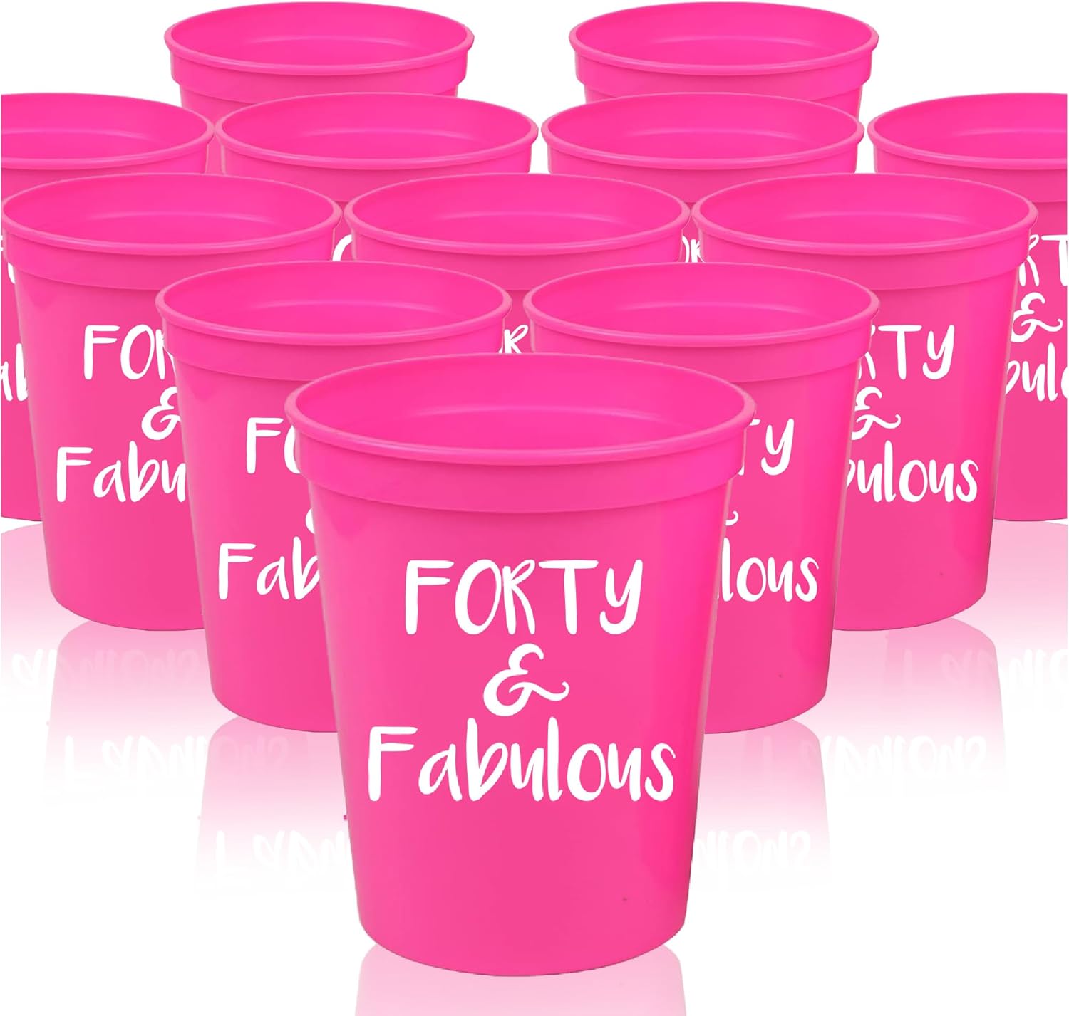 Amazon.com: Forty and Fabulous 40th Birthday Cups, Set of 12 - Pink ...