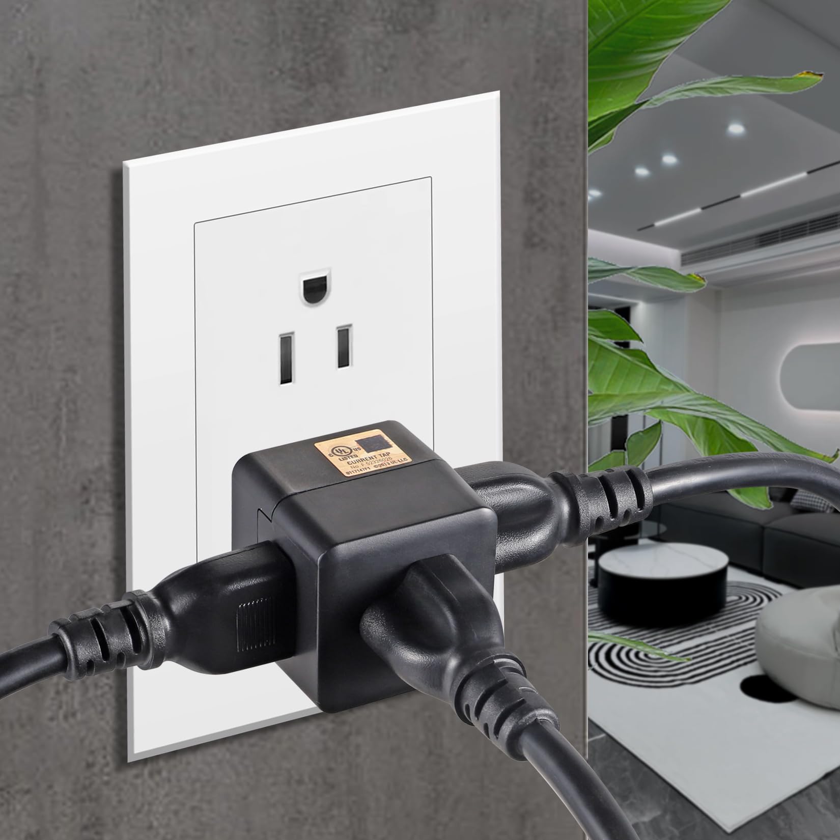 Snapklik.com : 3 Outlet Wall Adapter Cube Tap, UL Listed 3 Prong ...