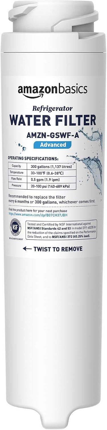 Amazon Basics Replacement GE GSWF Refrigerator Water Filter - Advanced ...