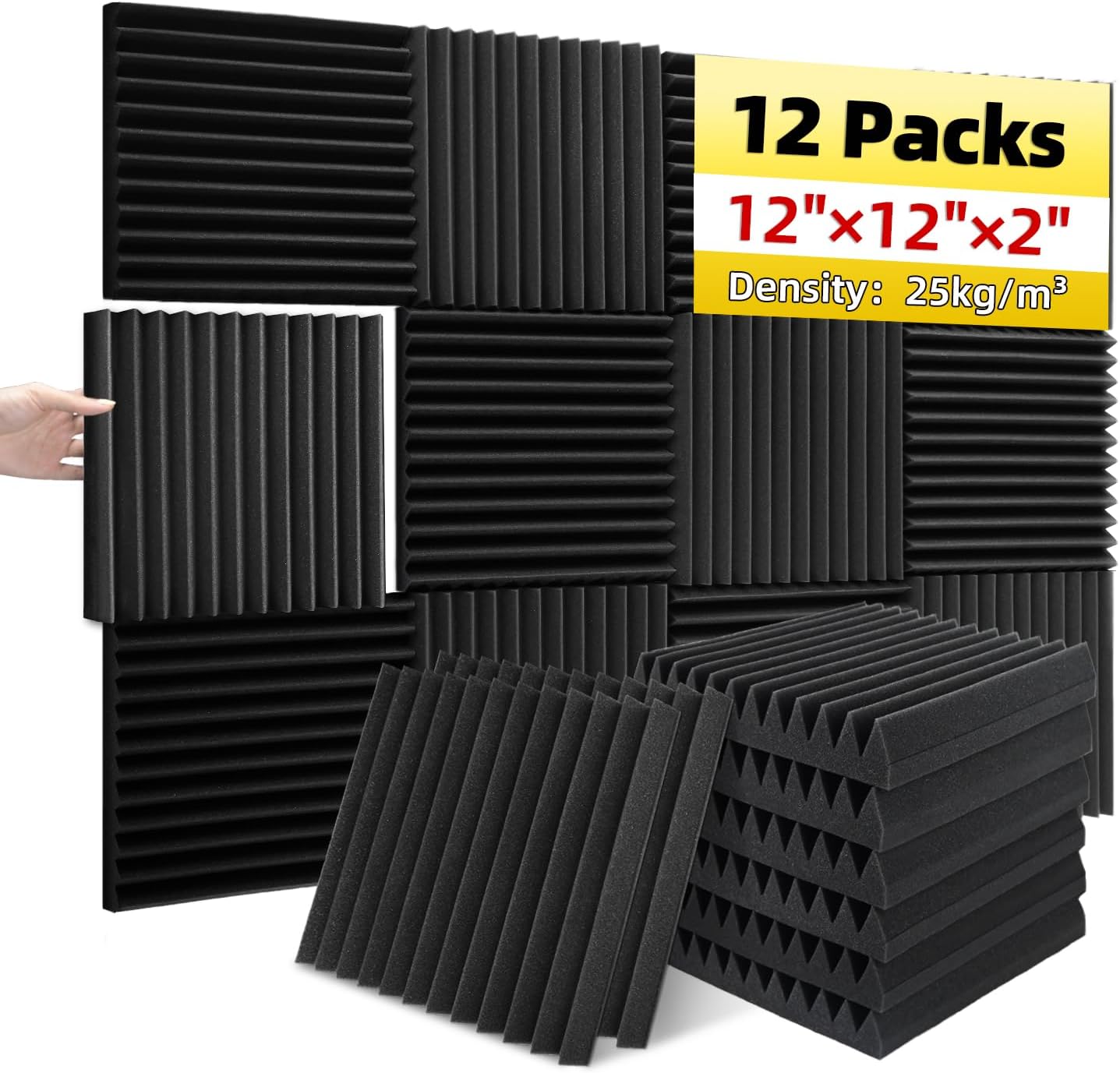 Amazon.com: Sound Absorbing Foam,Kuchoow High Density,Soundproof Studio ...