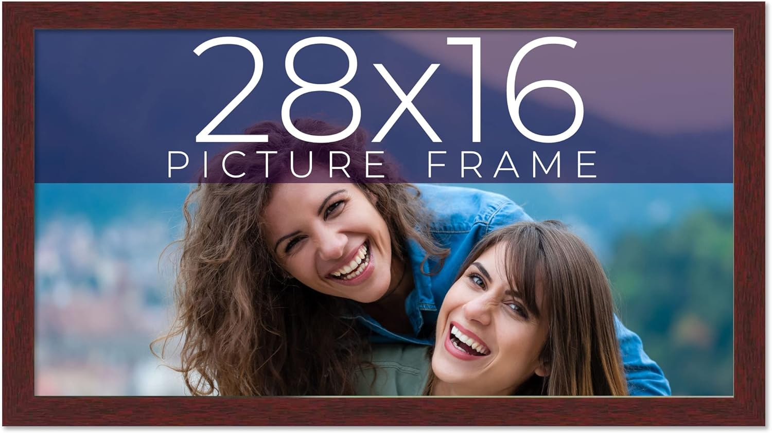 Amazon.com: 28x16 Frame Brown Solid Wood Picture Frame Width 0.75 ...