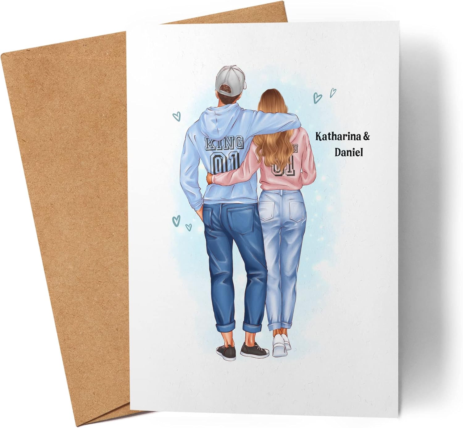 Kiddle-Design Pärchen Karte Schwarz Personalisiert Geschenke für ...