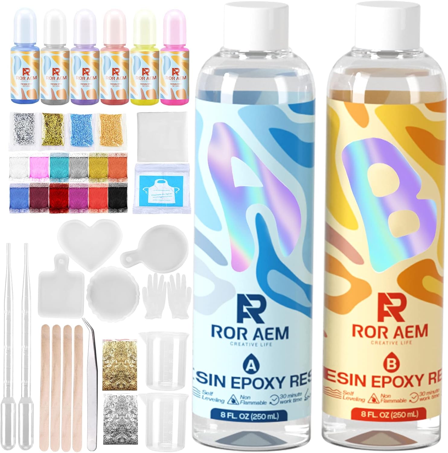 Amazon.com: Epoxy Resin Kit for Beginners Casting Coating- 16OZ Clear ...