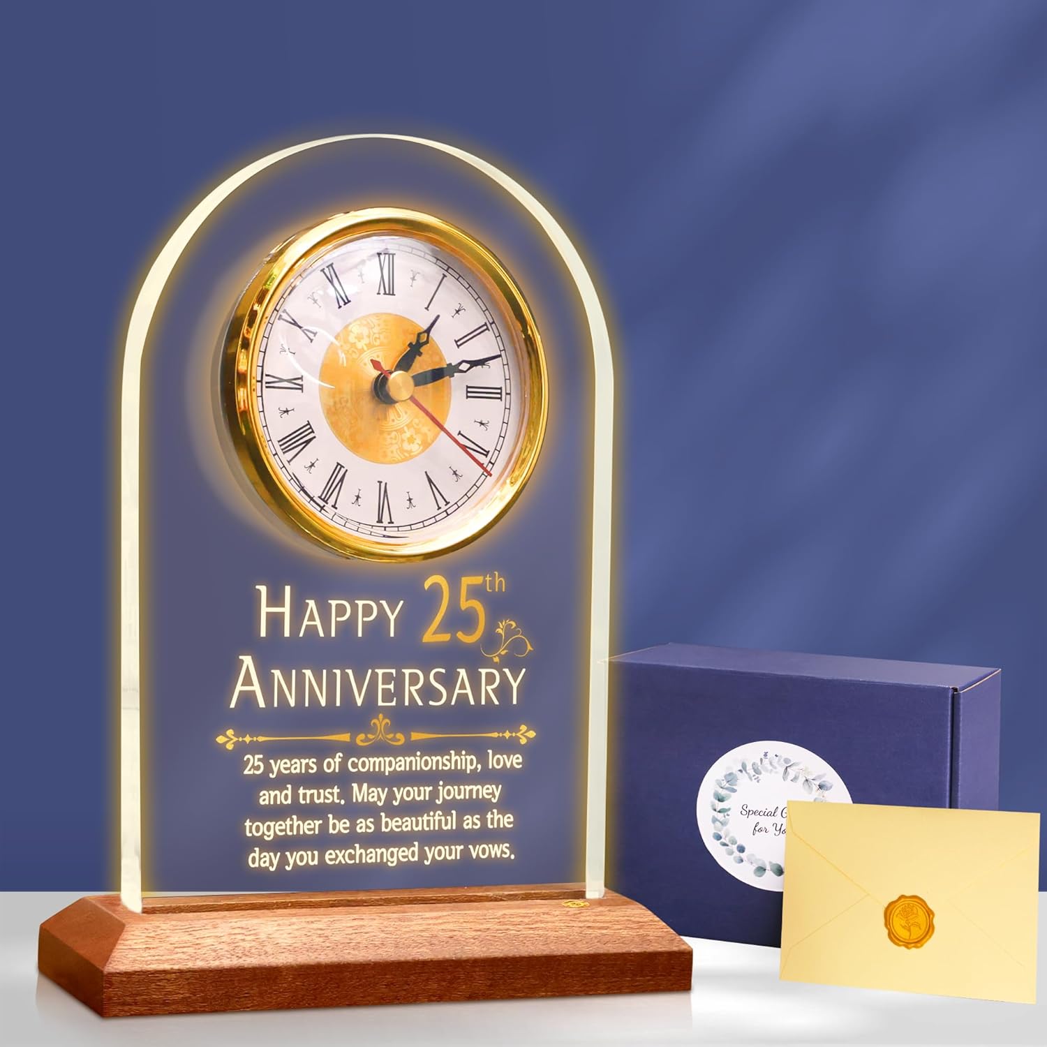 Amazon.com: OkiyiD 25th Anniversary Wedding Gift, Anniversary Quartz ...