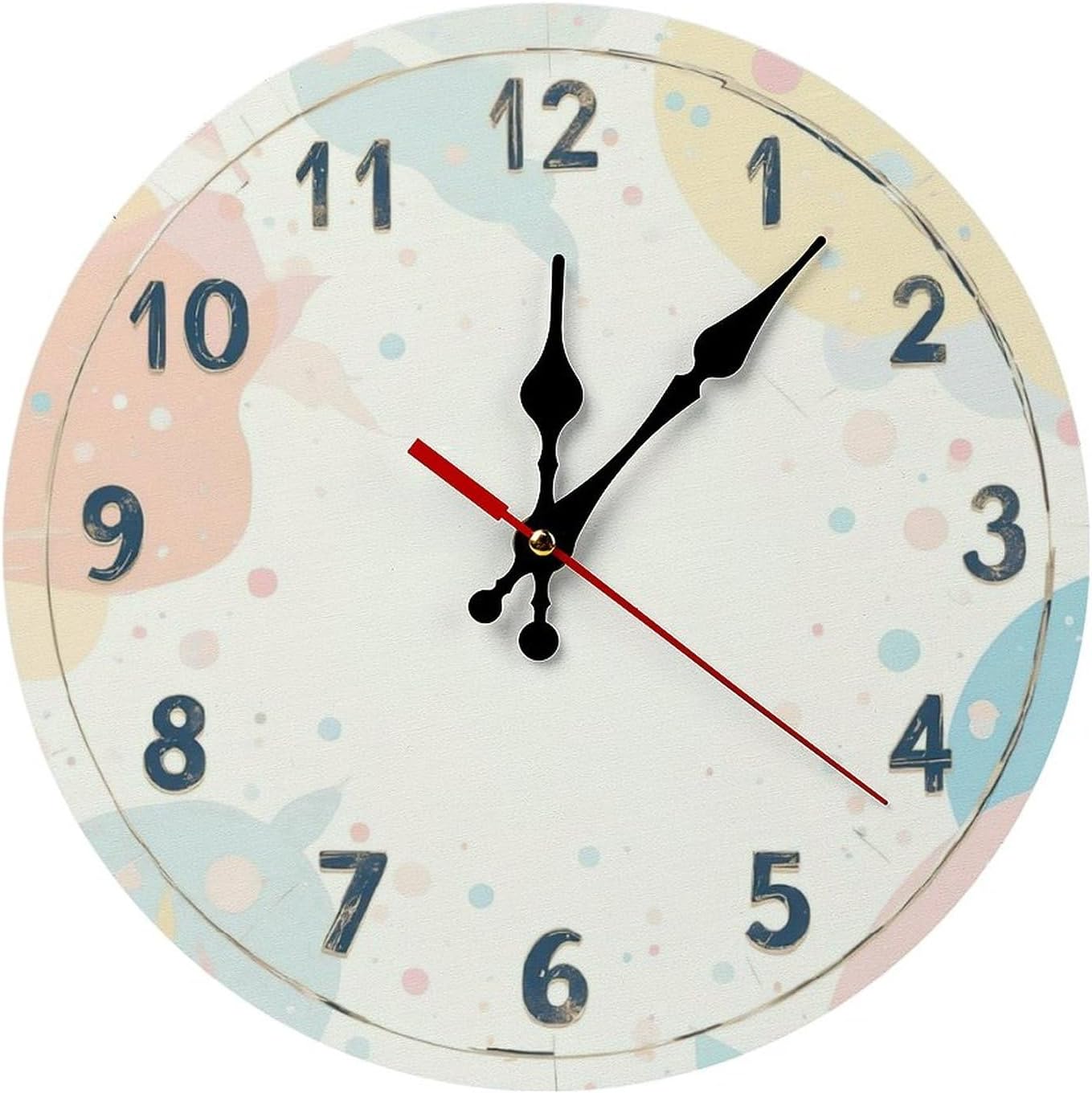 Amazon.com: LISSAHNE Pastel Abstract Clock Wall Art Home Decor Wall ...