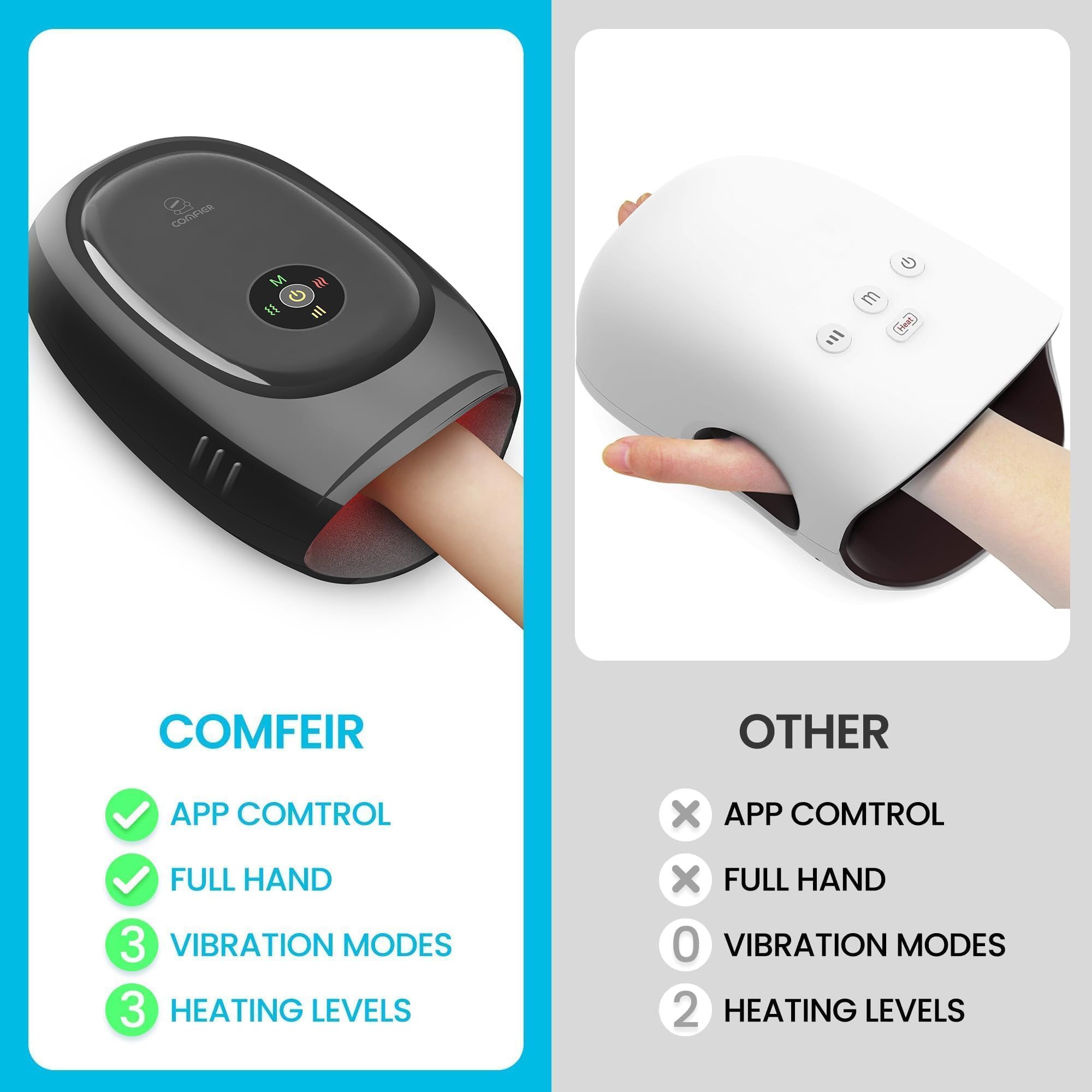 Snapklik.com : COMFIER Smart Hand Massager Machine,APP Control,Hand Massage