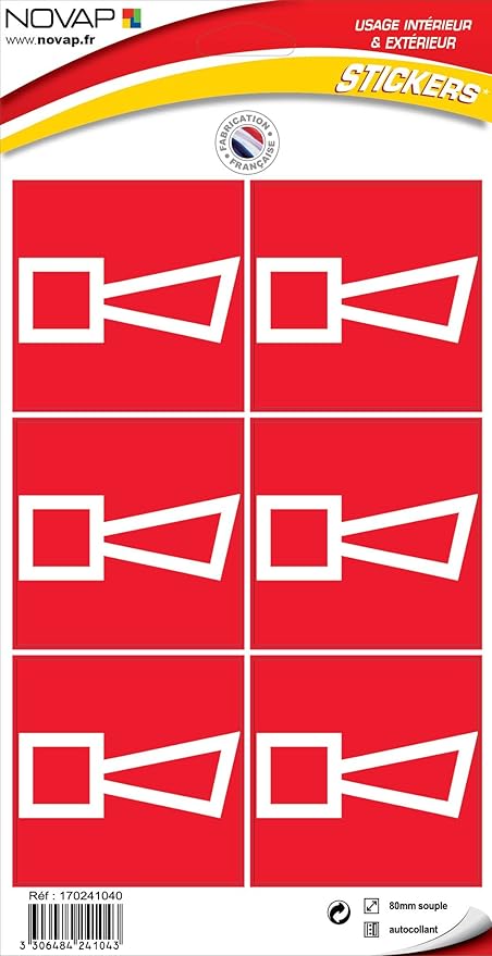 Novap – Cartello – Segnale clacson – – Tagliere 6 pittogrammi quadrato ...
