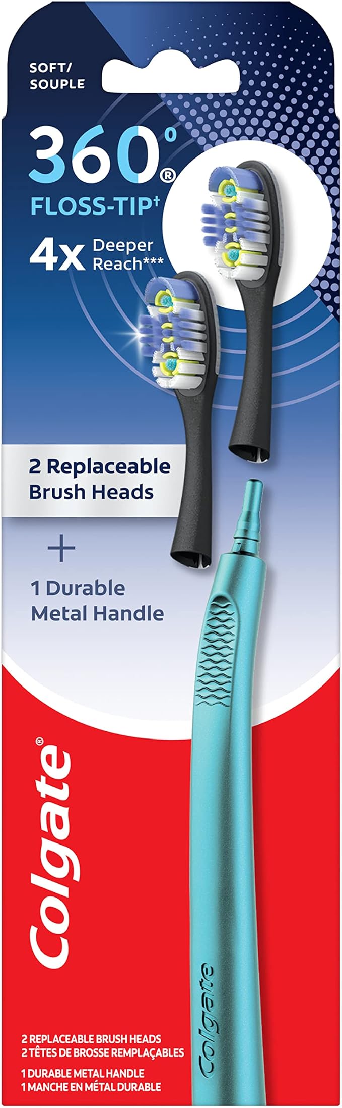 Amazon.com : Colgate 360 Floss Tip Replaceable Head Toothbrush Starter ...