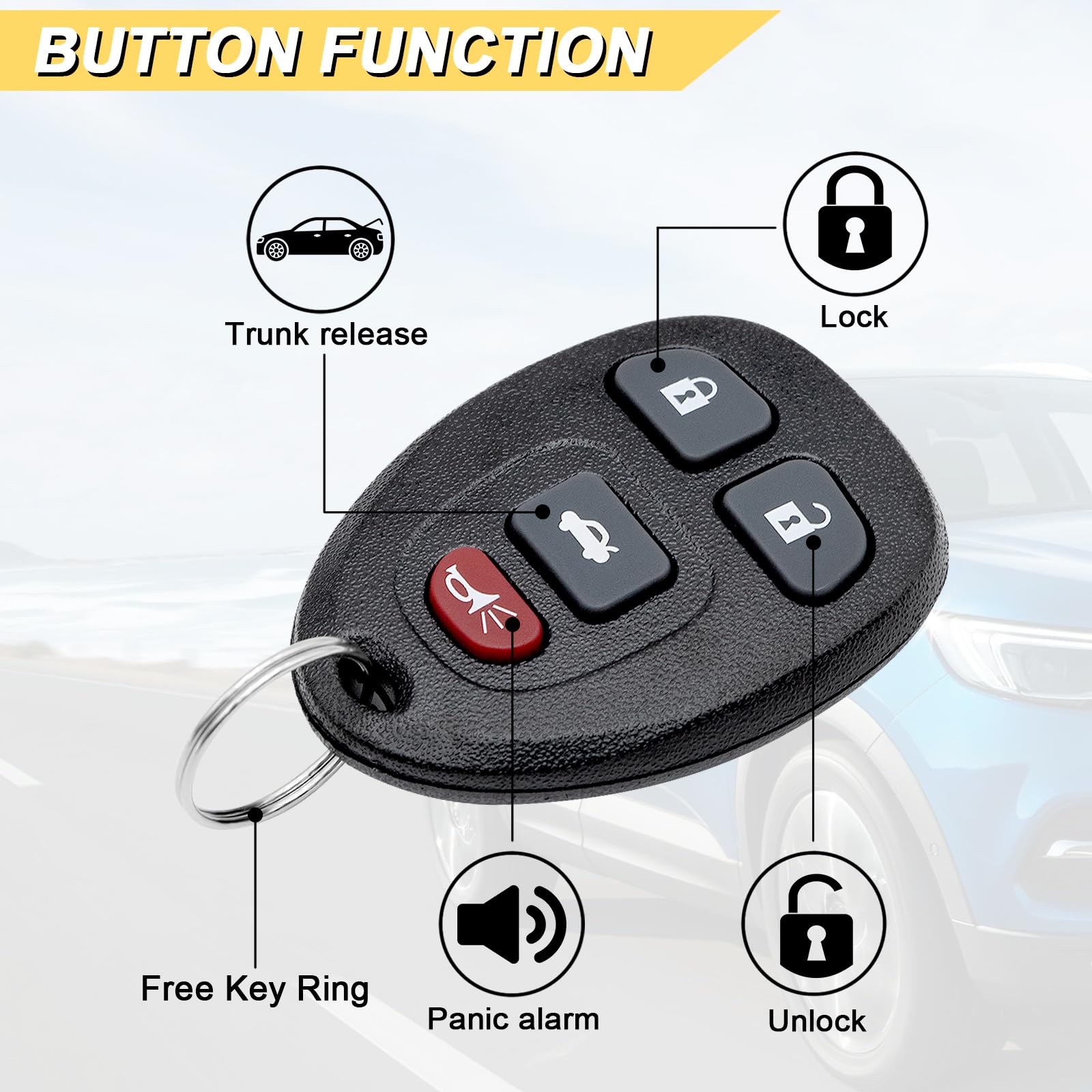 Gmc Key Fob New Key Fob Case Shell Replacement For 15252034 22733523 ...