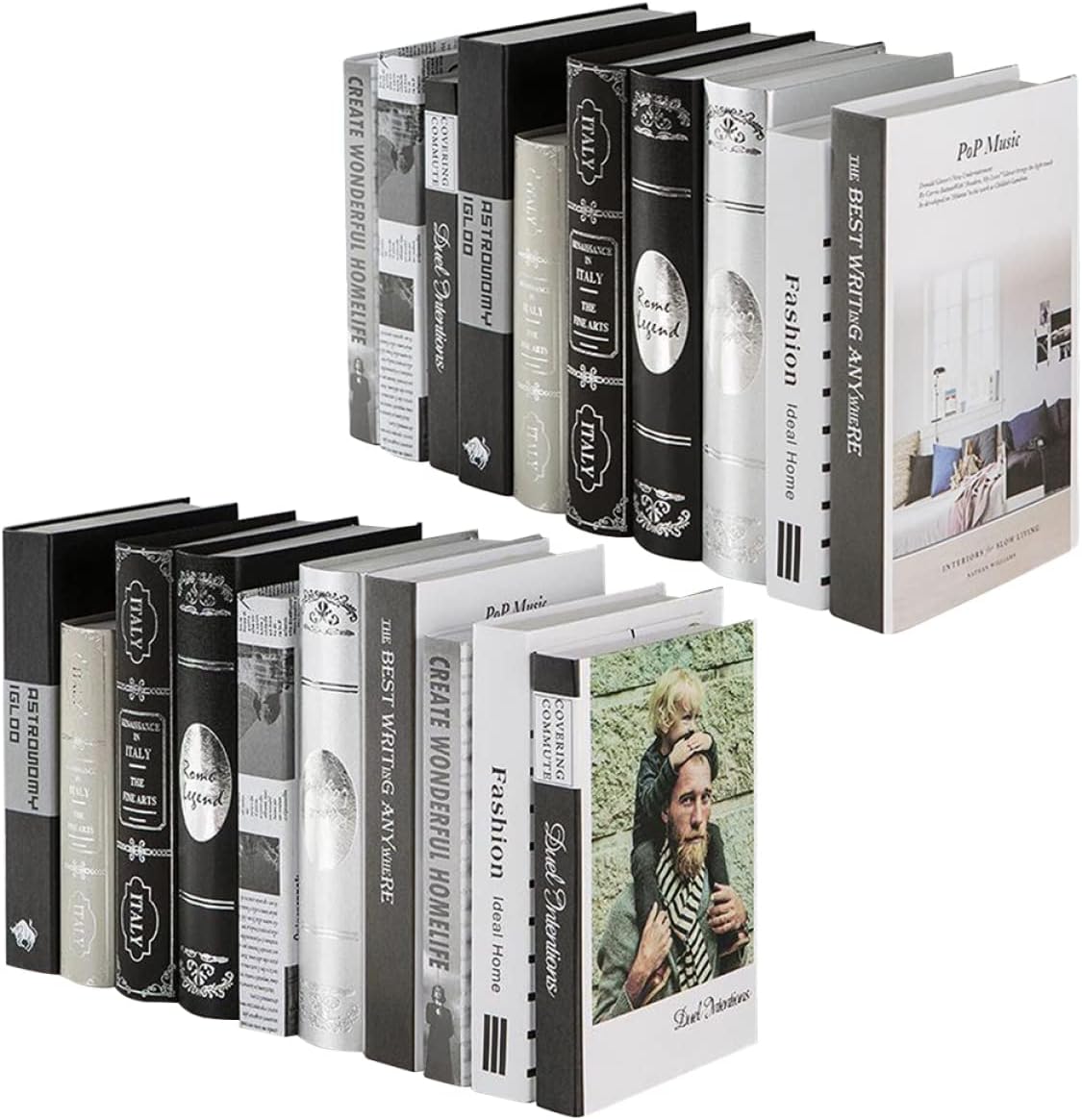 Housoutil Modern Decorative Books Faux Books for Decoration, Books ...