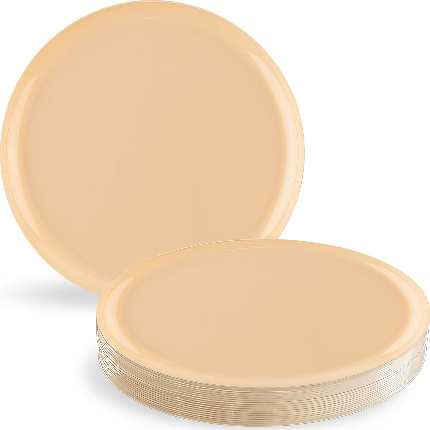 Amazon.com: Blue Sky Edge Beige Disposable Plastic Plates 10.6" Round ...