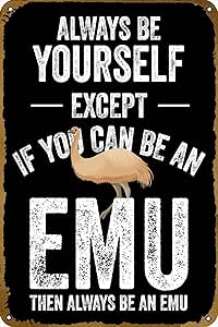 Amazon.com: Be An Emu Emu Australia Zo Comics Poster Retro Metal Tin ...
