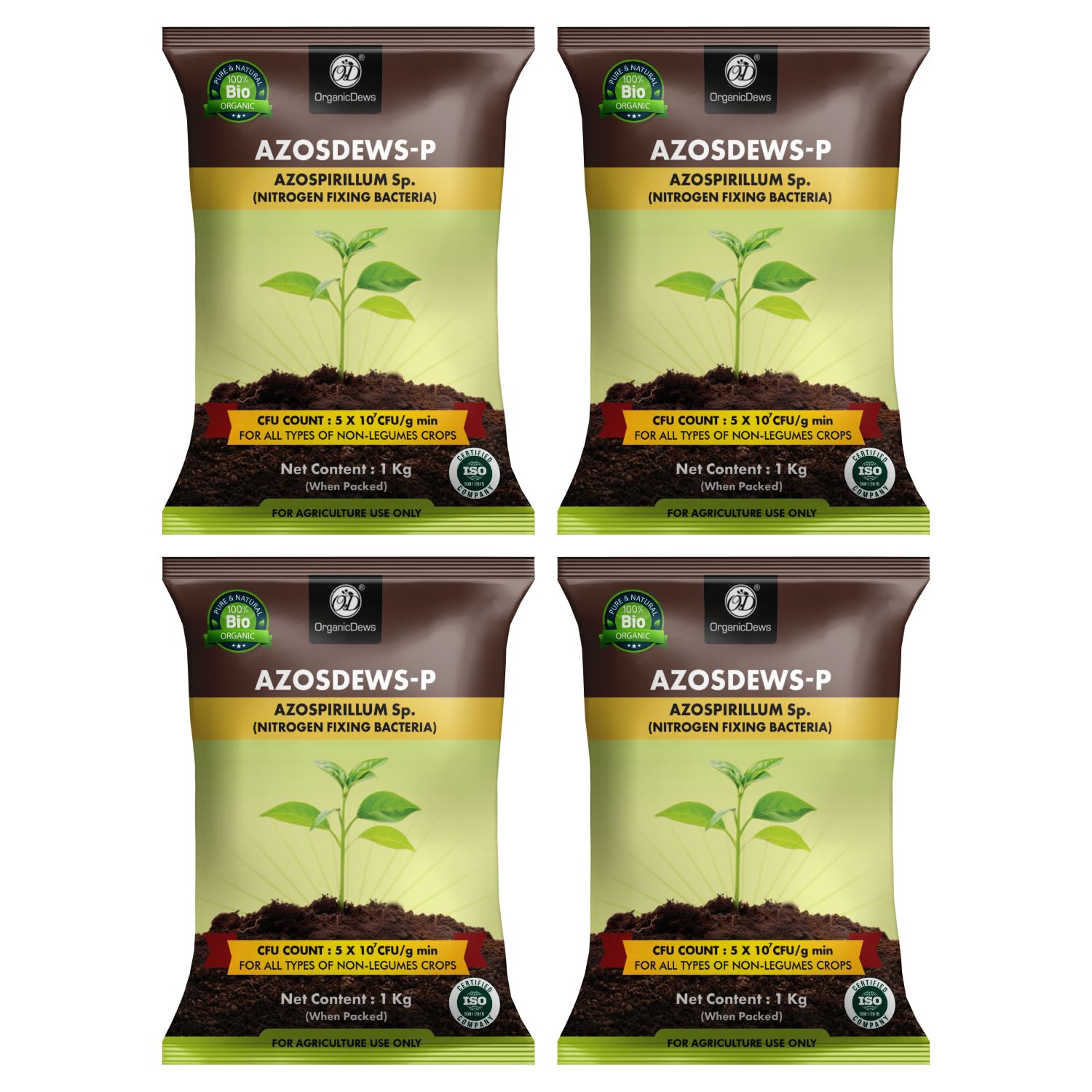OrganicDews Azospirillum Bio Fertilizer Powder 4 kg - Nitrogen Fixing ...