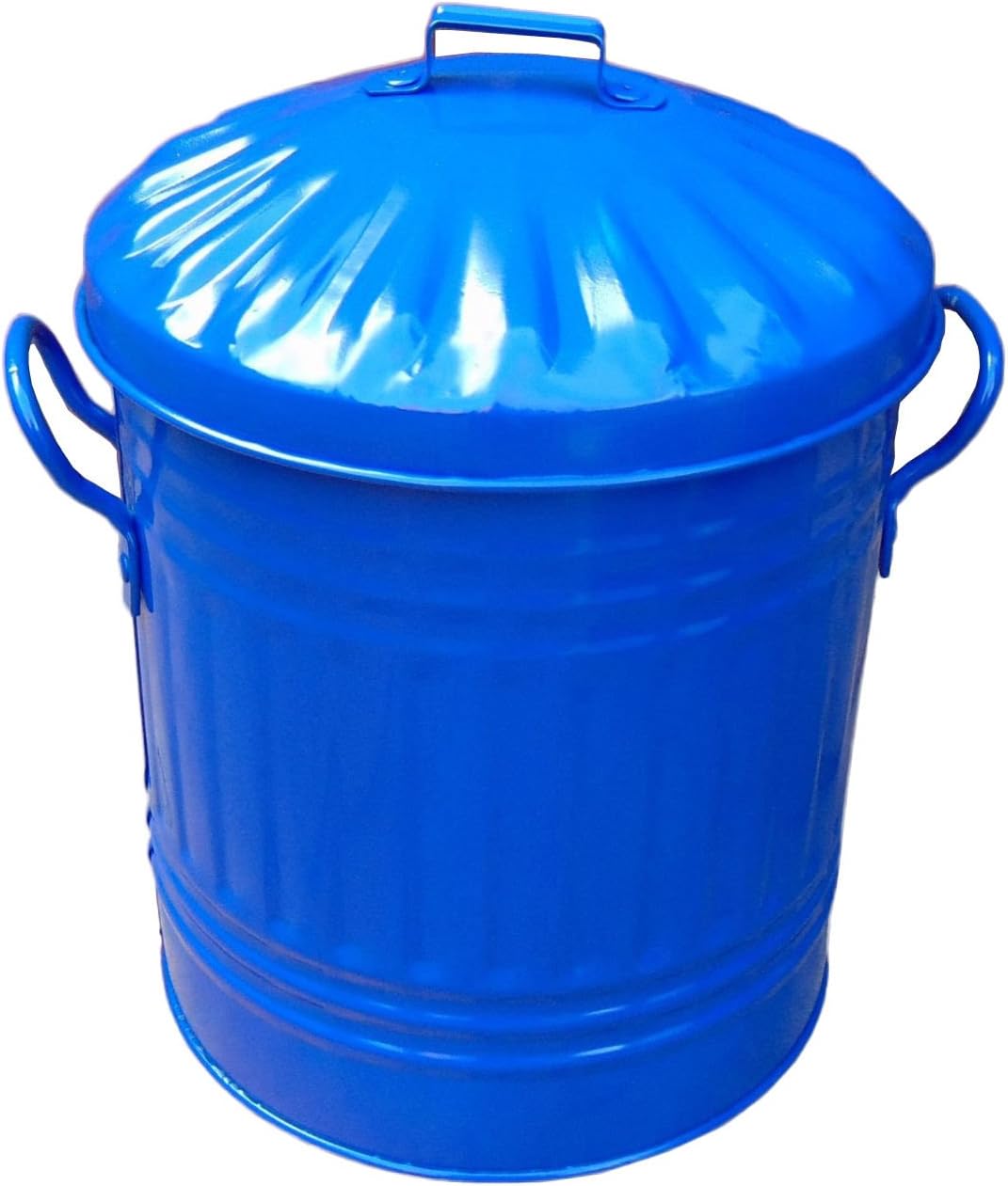 Blue 15 Litre Steel Galvanised Dustbin : Amazon.co.uk: Home & Kitchen
