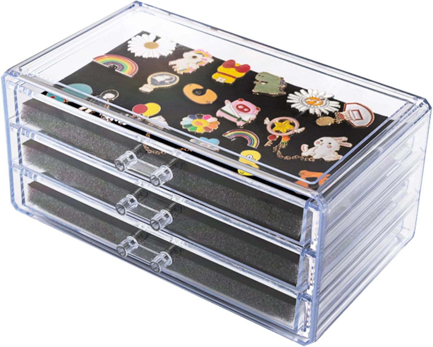 Amazon.com: Klmnop Pin Display Case, 3 Drawers Enamel Pin Storage Box ...