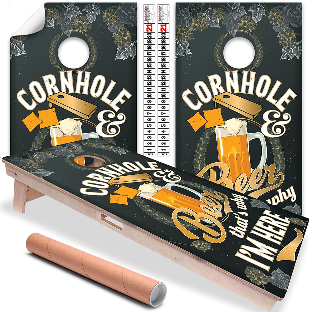 Amazon.com: Cornhole Board Wraps and Decals for Boards Set of 2 Skins ...