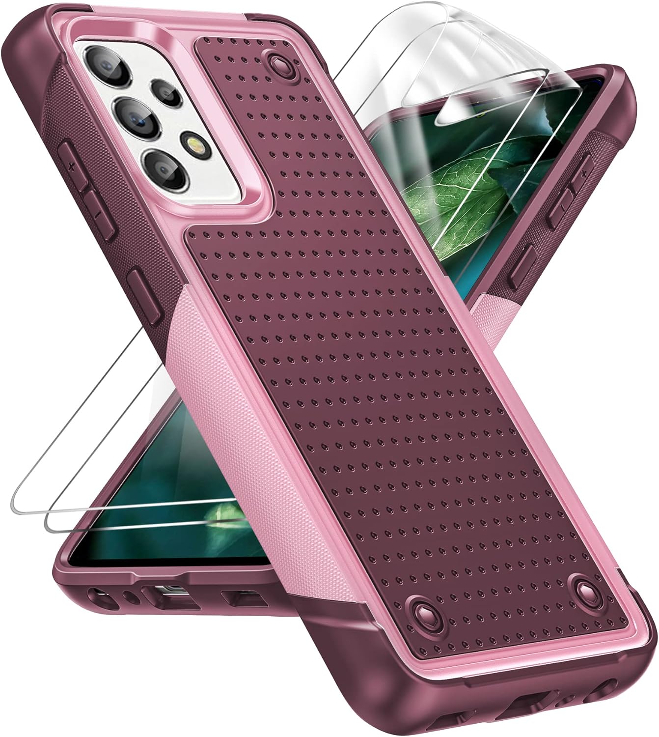 Amazon.com: LeYi for Samsung A52 Case, A52 Samsung Phone Case with 2 ...