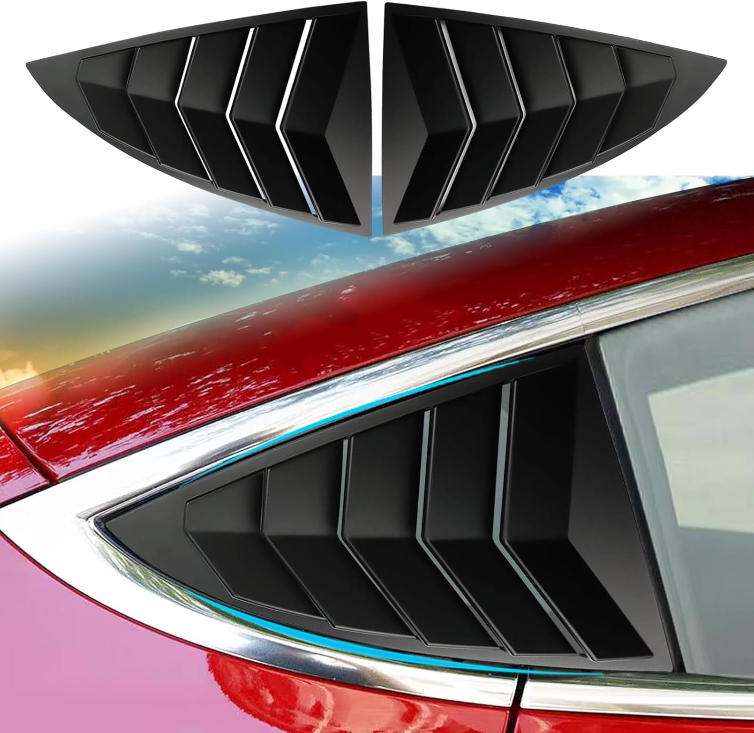 Amazon.com: XTnueotr for Tesla Model 3 Rear Side Window Cover Louver ...