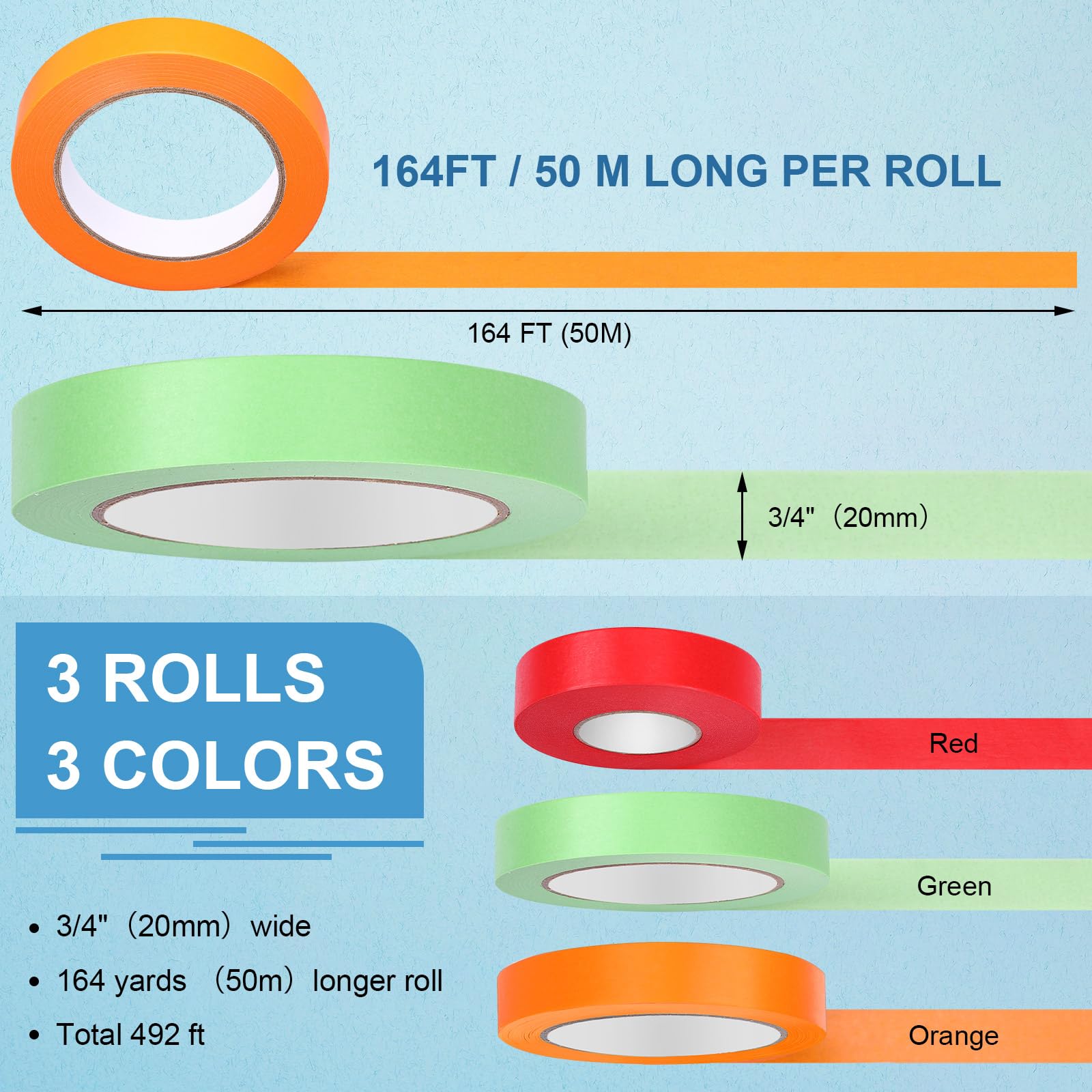 Snapklik.com : Glenmal 3 Rolls Laboratory Labeling Tapes, 164 Feet Long ...