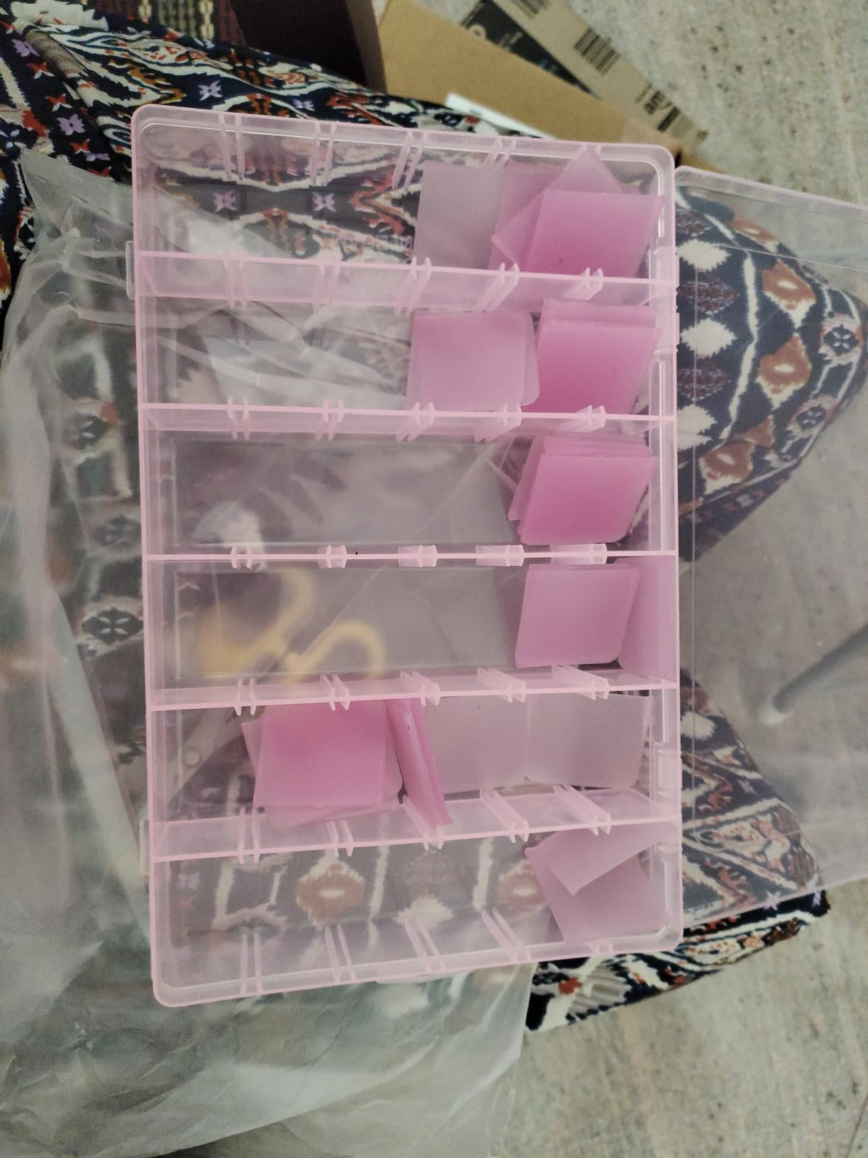 OUTUXED 36 Grids Clear Plastic Organizer Box with Adjustable ...