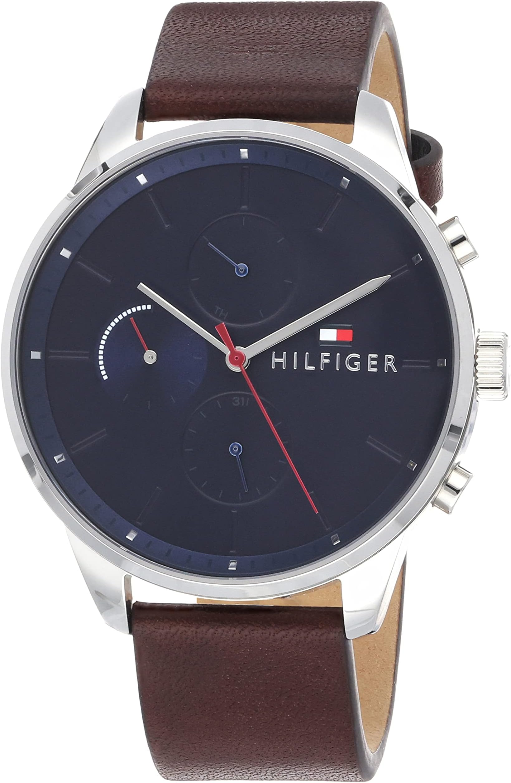 Tommy Hilfiger Multi Zifferblatt Quarz Uhr für Herren mit Schwarzes ...