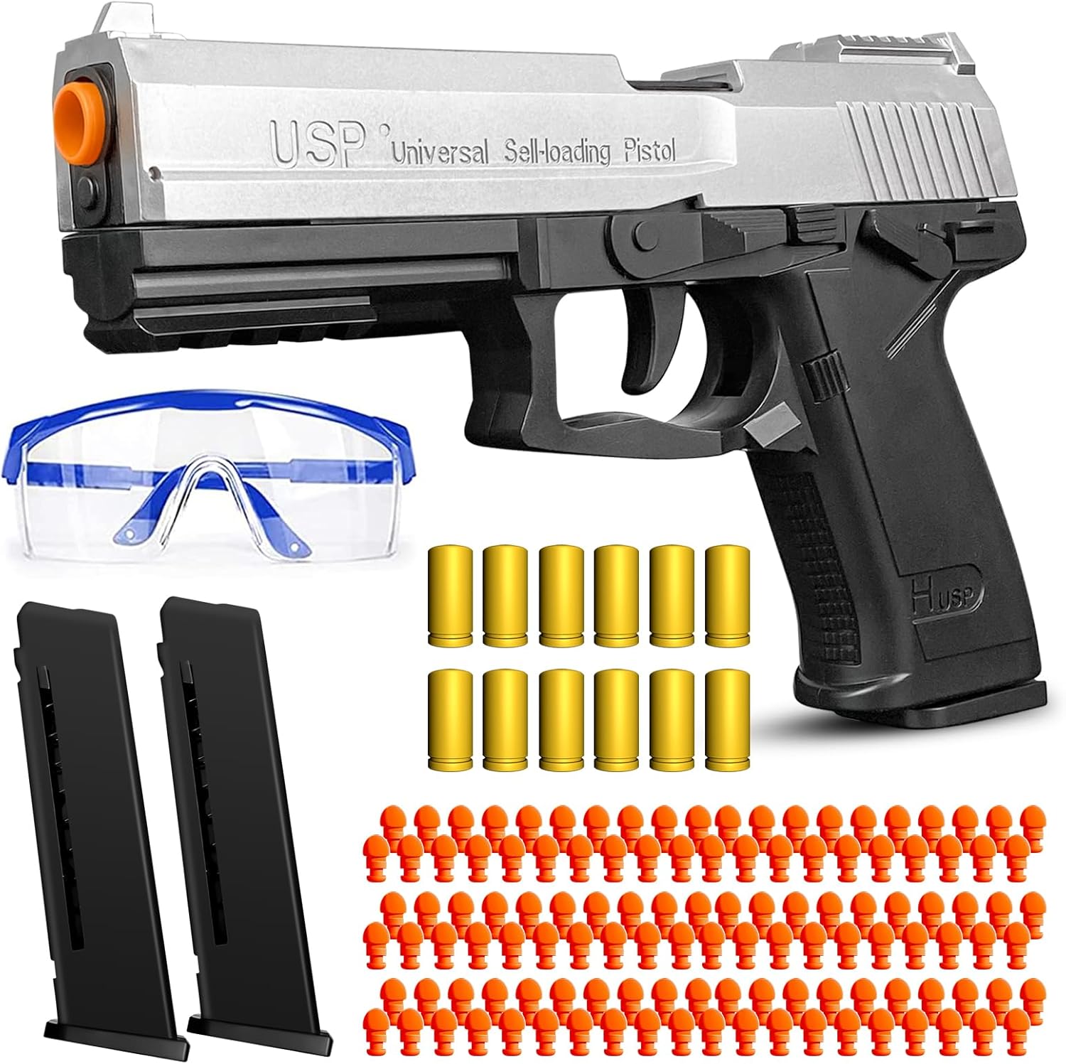 Amazon.com: Soft Bullet Toy Guns for Boys, Automatic Shell Ejecting Toy ...
