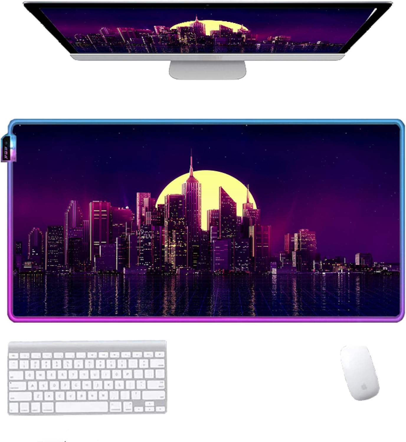 Amazon.com : Mouse Pads Moon Scenery Large RGB Mouse Pad XL,Cool ...