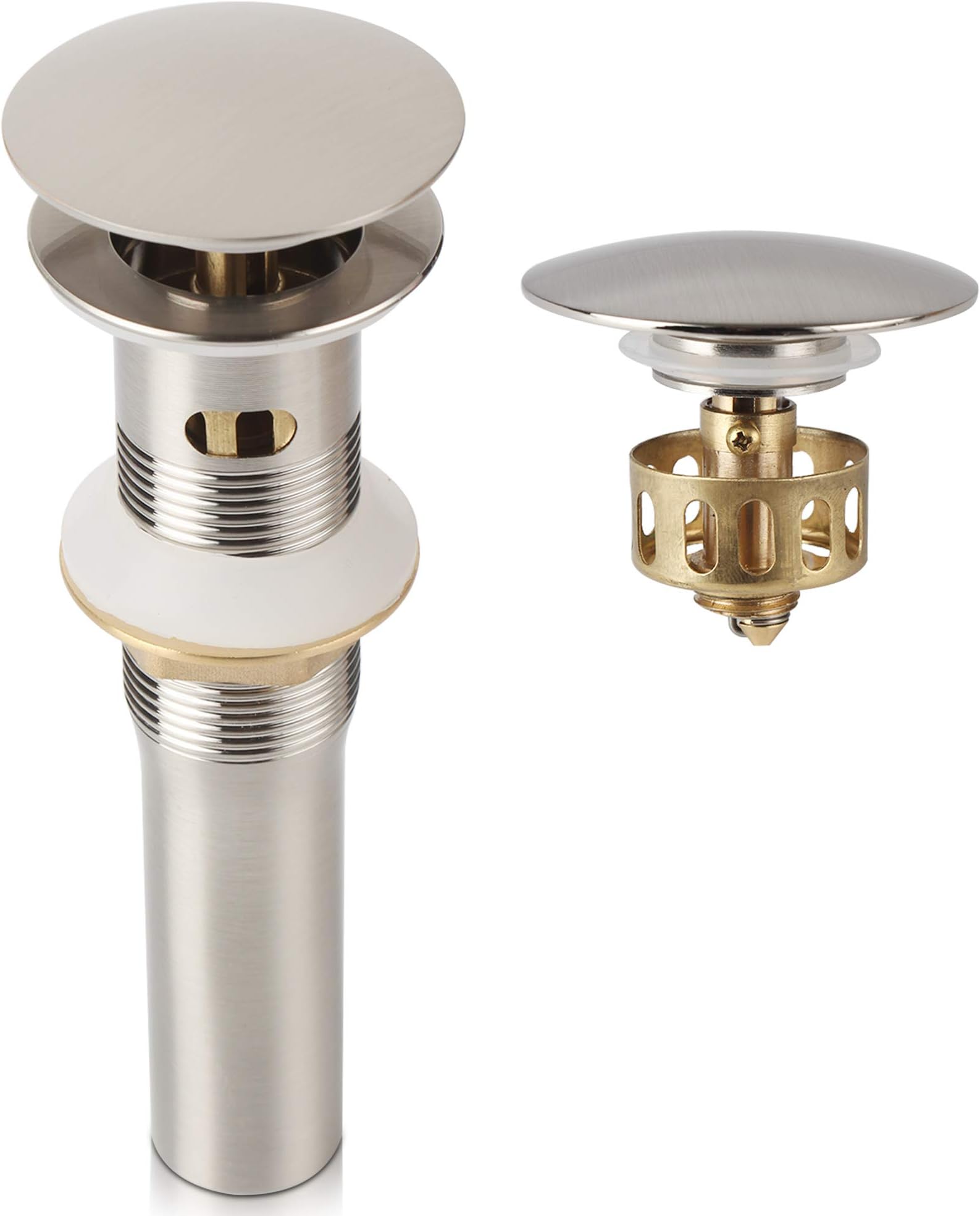 Amazon.com: Pop Up Drain, All Metal Bathroom Sink Drain Stopper with ...