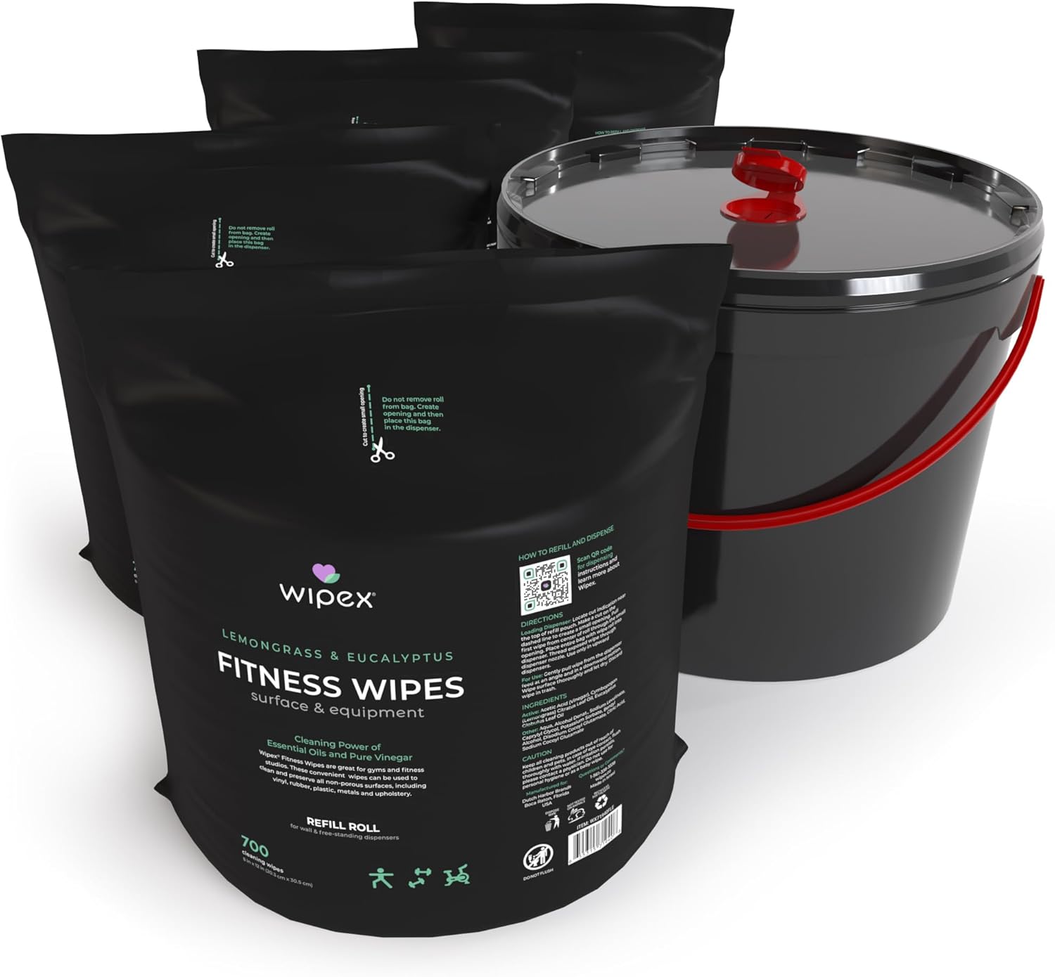 Amazon.com: Wipex Gym Equipment Cleaner with Large 8"x12" Fitness ...