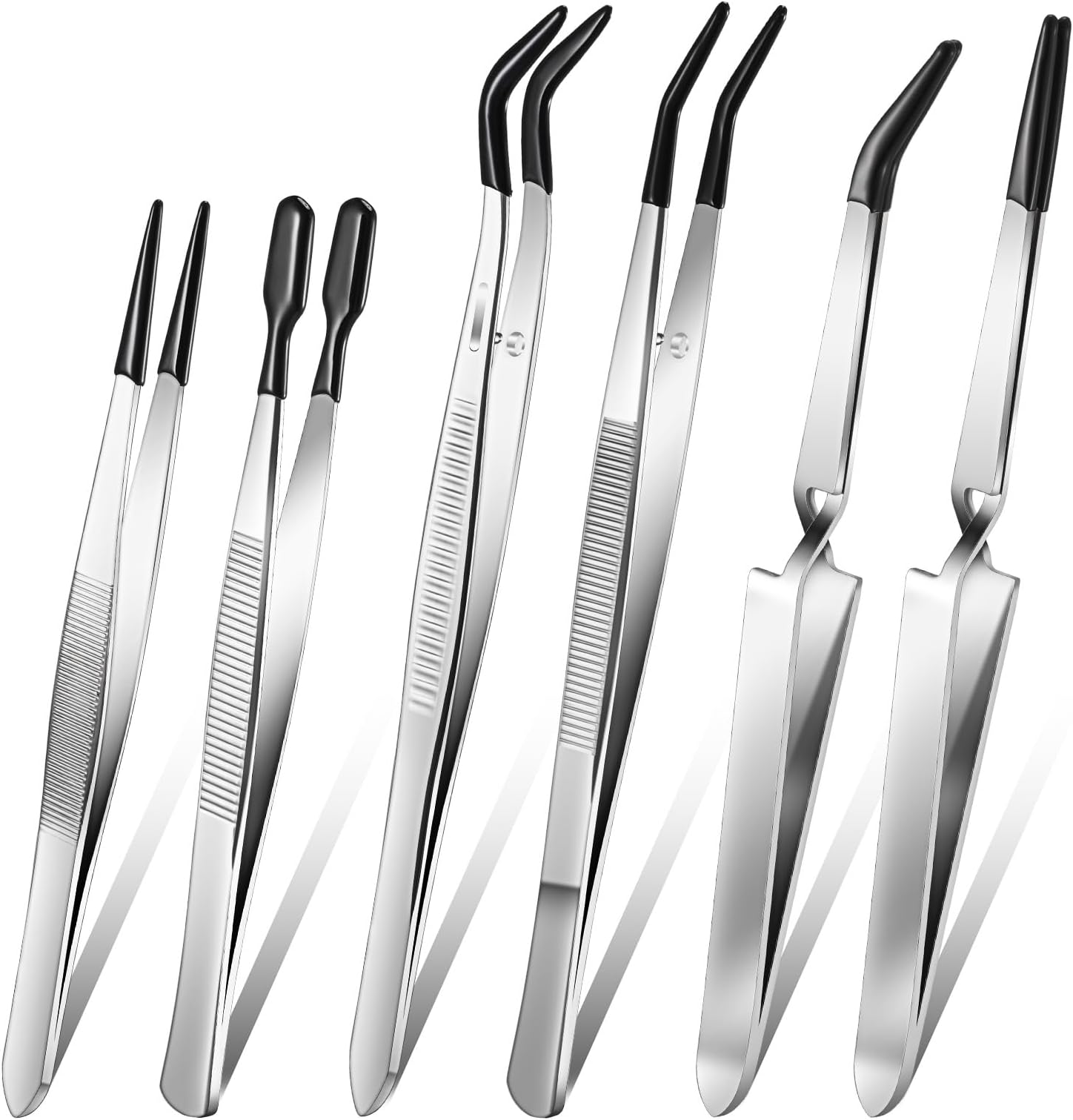 Amazon.com: 3 Pieces Tweezers with Rubber Tips Tweezers PVC Coated ...