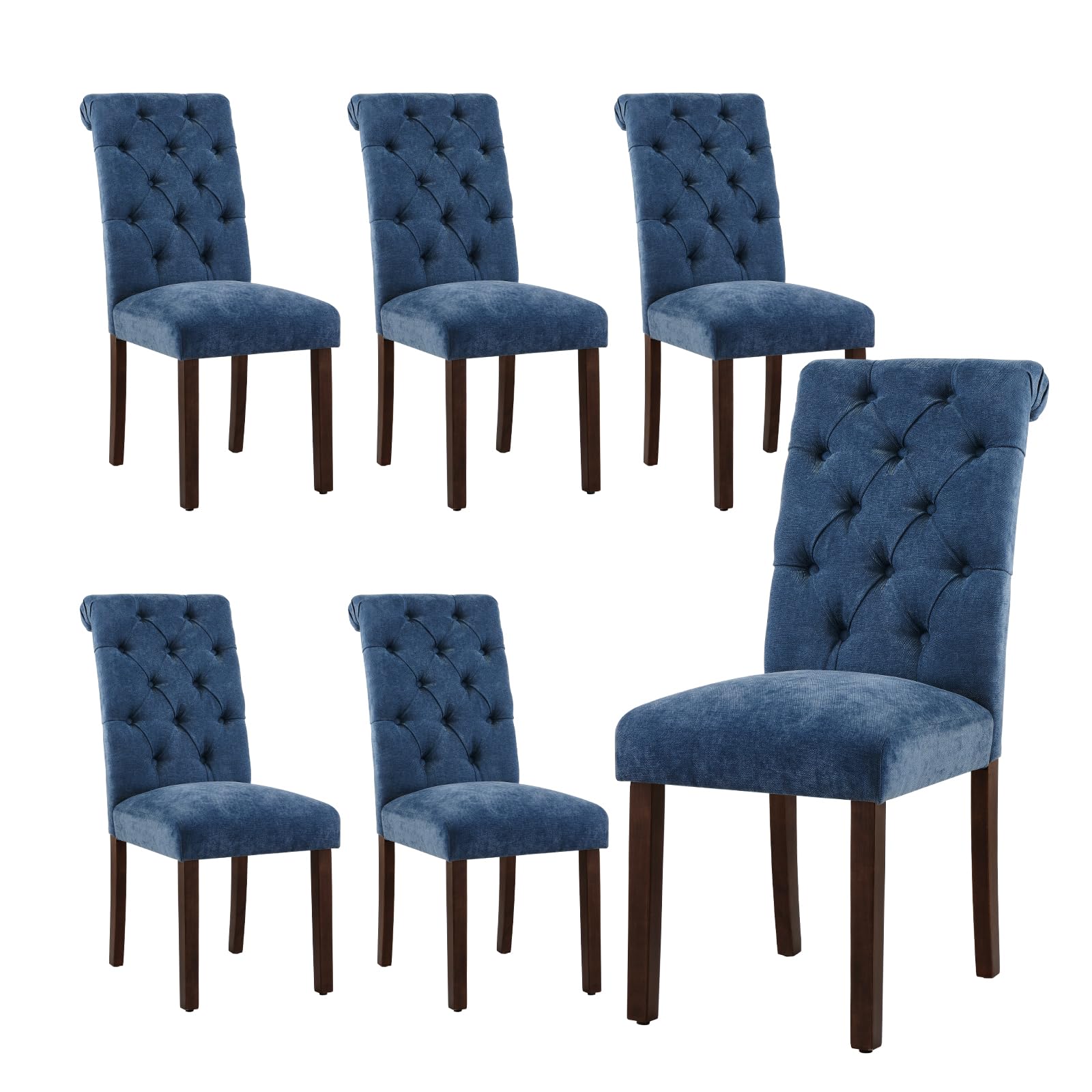 Snapklik.com : Tufted Dining Chairs Set Of 6, Upholstered Parsons ...