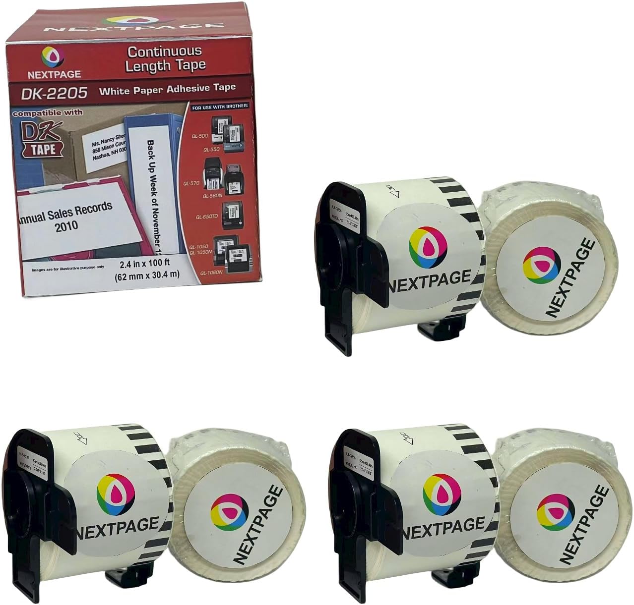 Amazon.com : NEXTPAGE Compatible Continuous Labels Replacement for ...