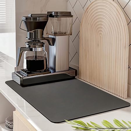 Amazon.com: Coffee Mat,Coffee Maker Mat for Countertops,Dish Drying Mat ...