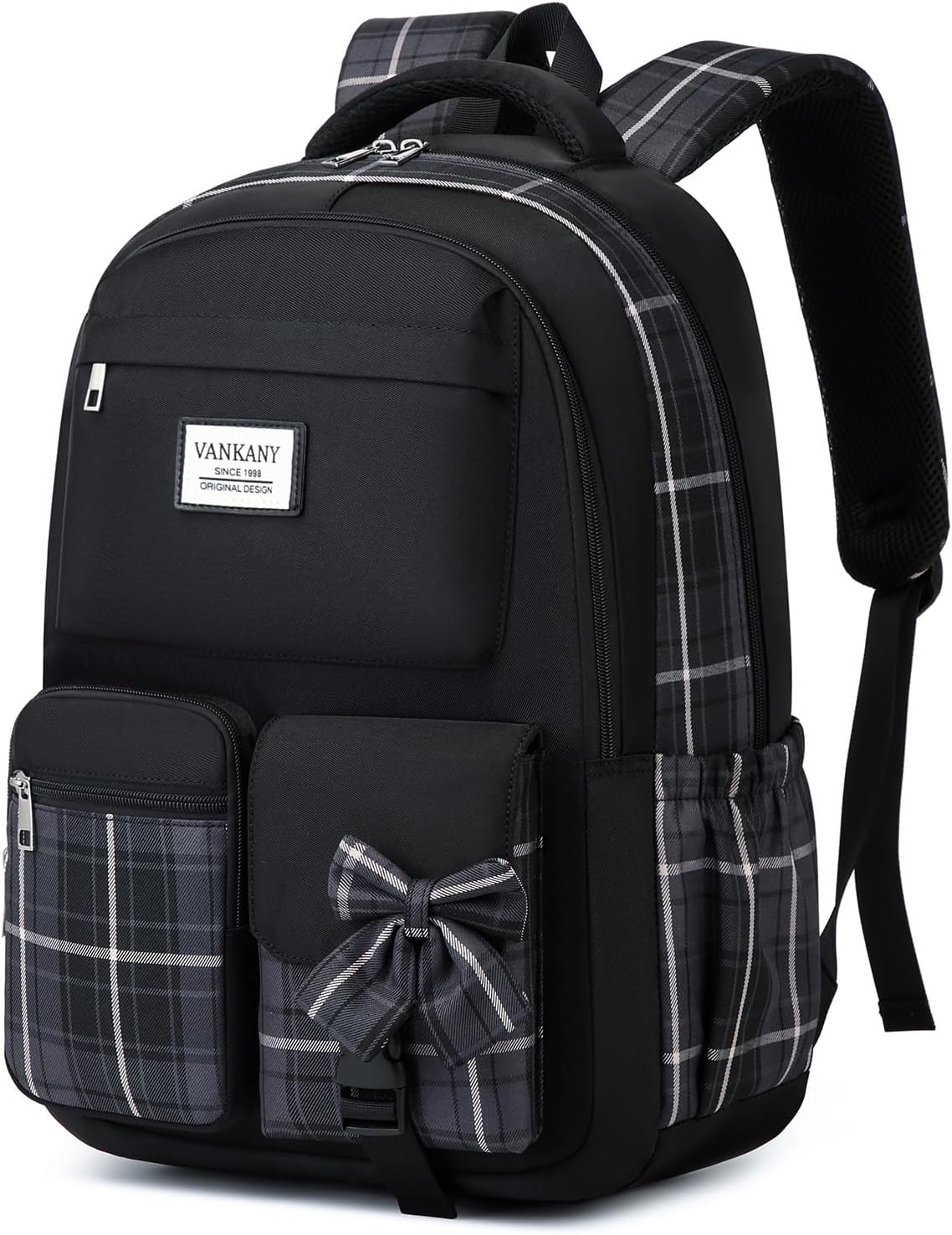 Amazon.com: VANKANY Black Backpack for Girls, Cute Teenage Bookbag for ...