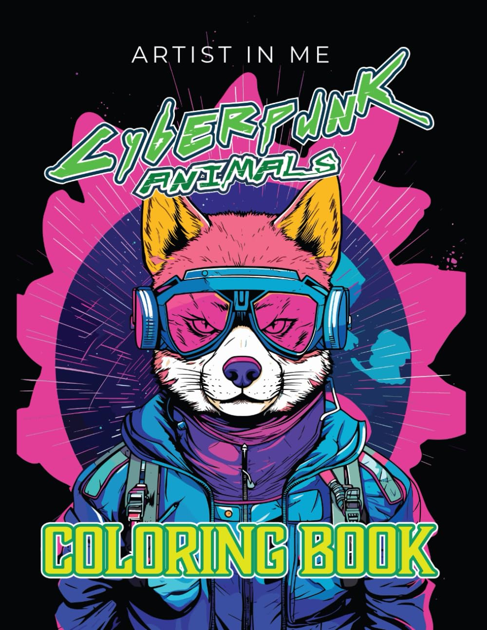 Amazon.com: Cyberpunk Animals: Adult & teen coloring book, that helps ...